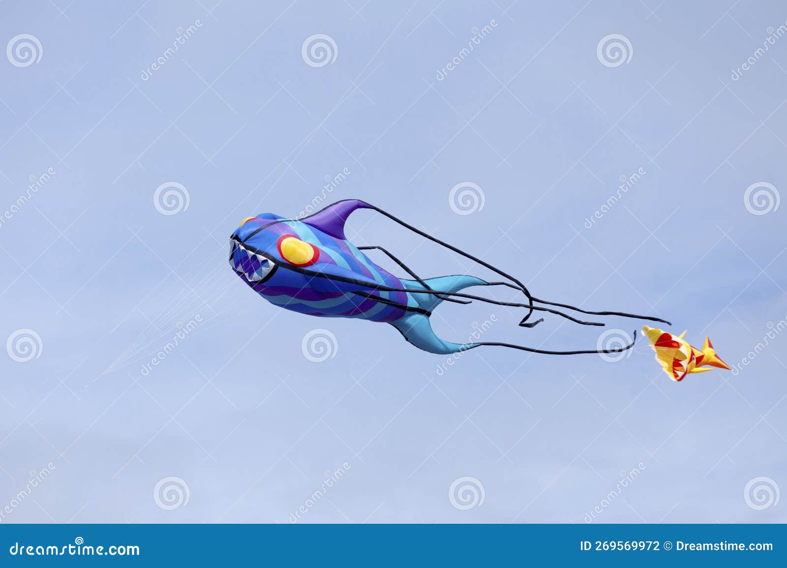 Fish-like Kite Flying in Mid-air Stock Photo - Image of brittany, fish ...