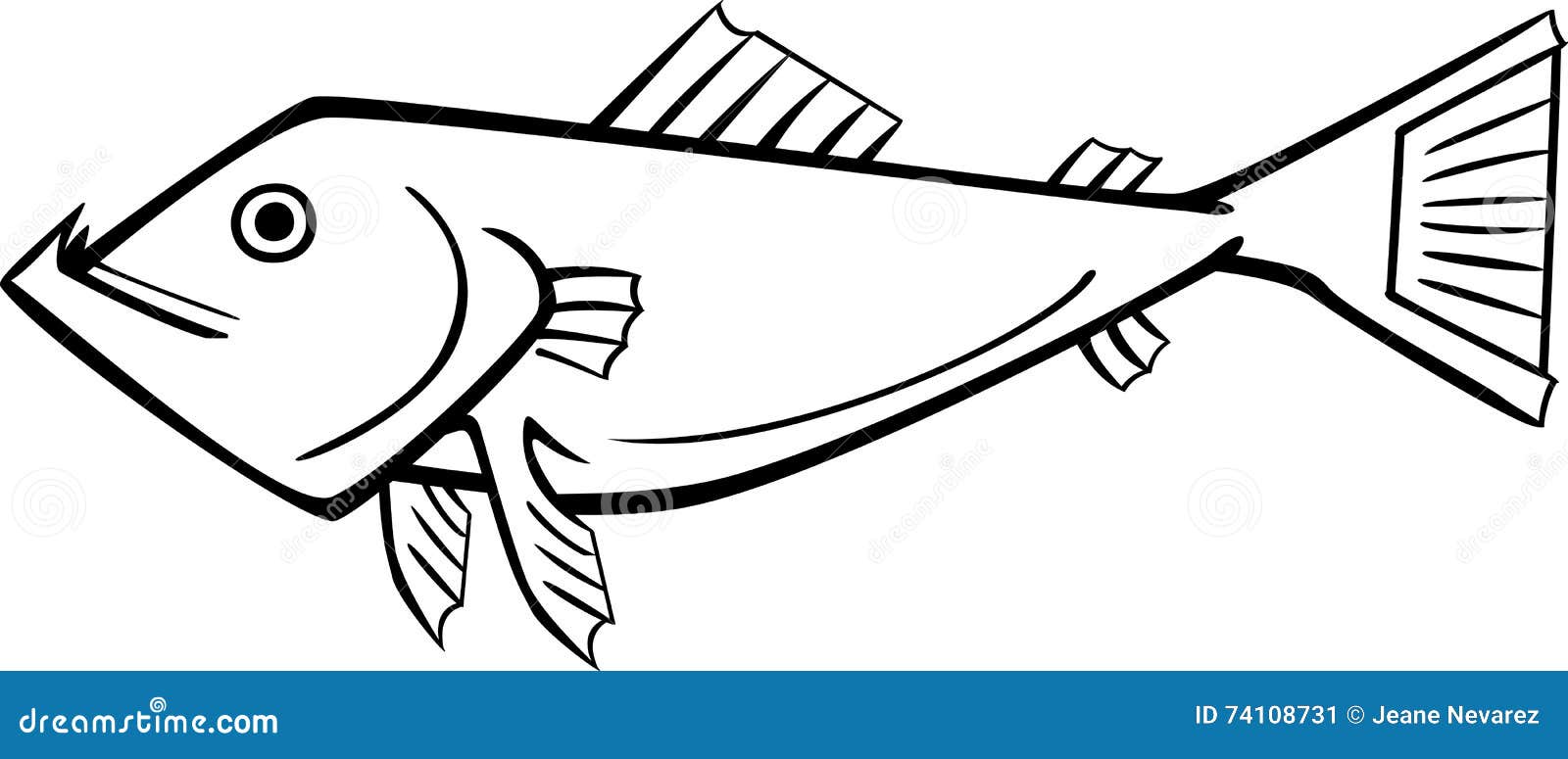 Fish stock vector. Illustration of nature, line, drawing - 74108731
