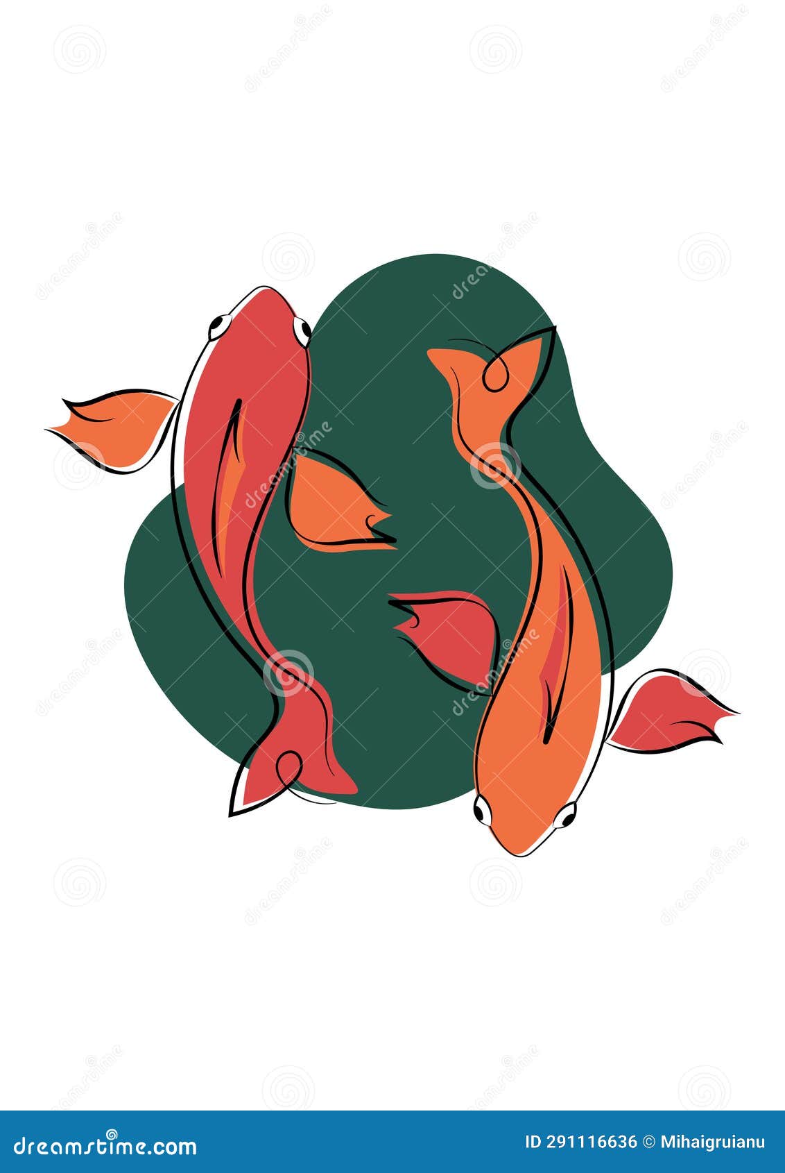 Fish Line Drawing Minimal Style. Minimal Abstract Outline Hand Drawing ...