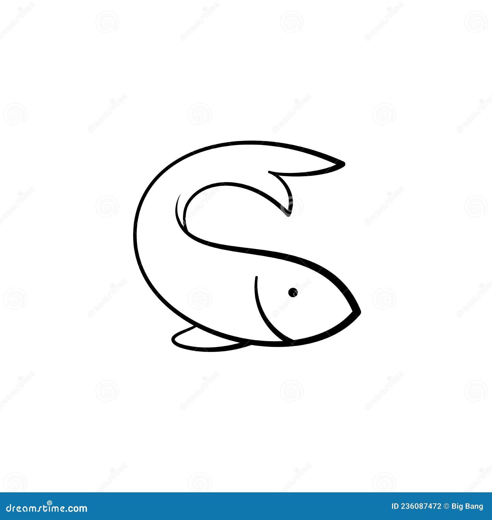 Fish Line Icon, Abstract Fish Vector Illustration Stock Vector ...