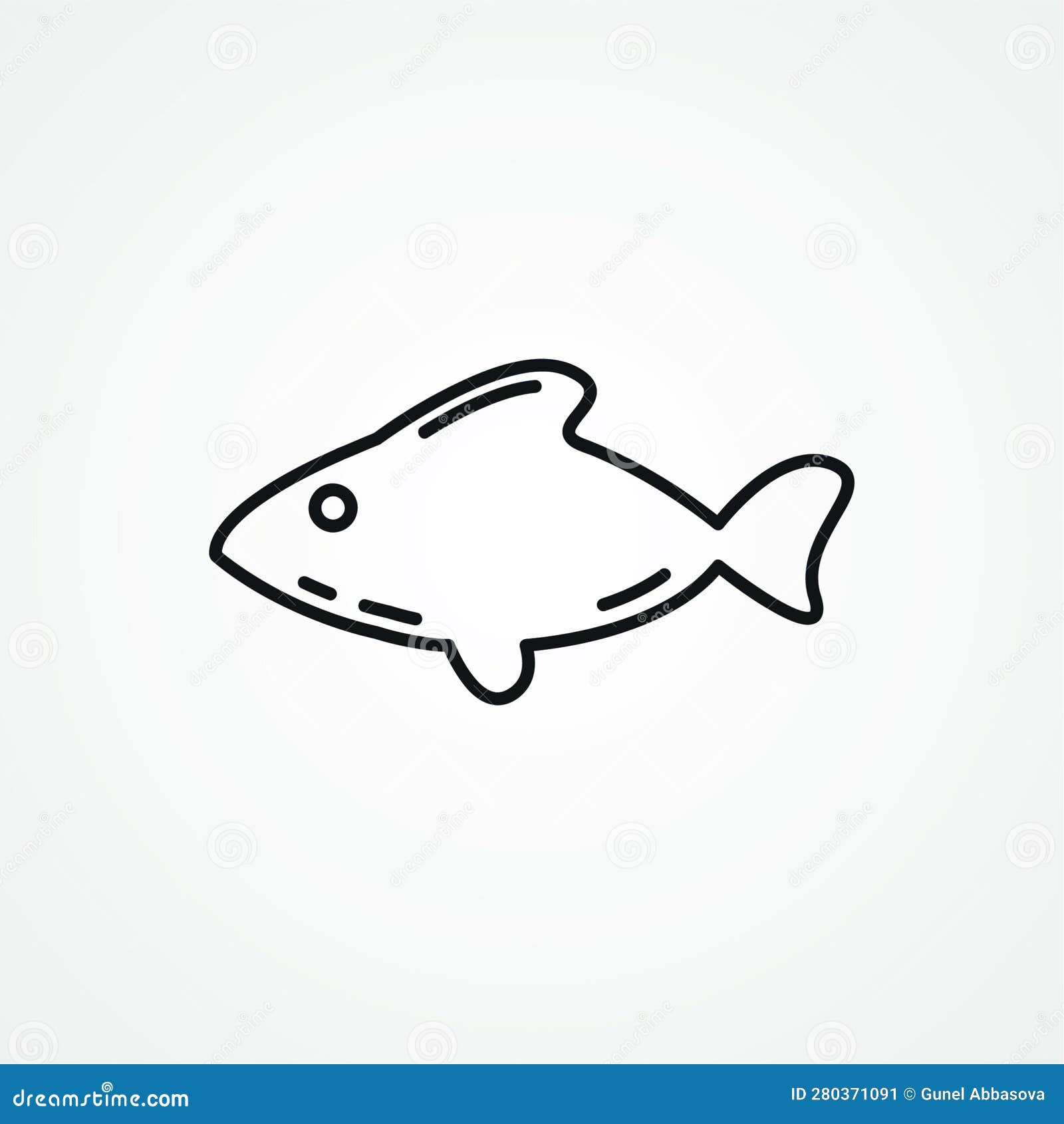 Fish line icon, stock vector. Illustration of outline - 280371091