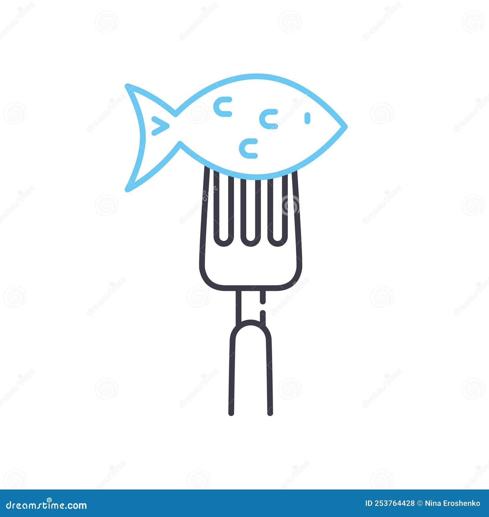 Fish Line Icon, Outline Symbol, Vector Illustration, Concept Sign Stock ...