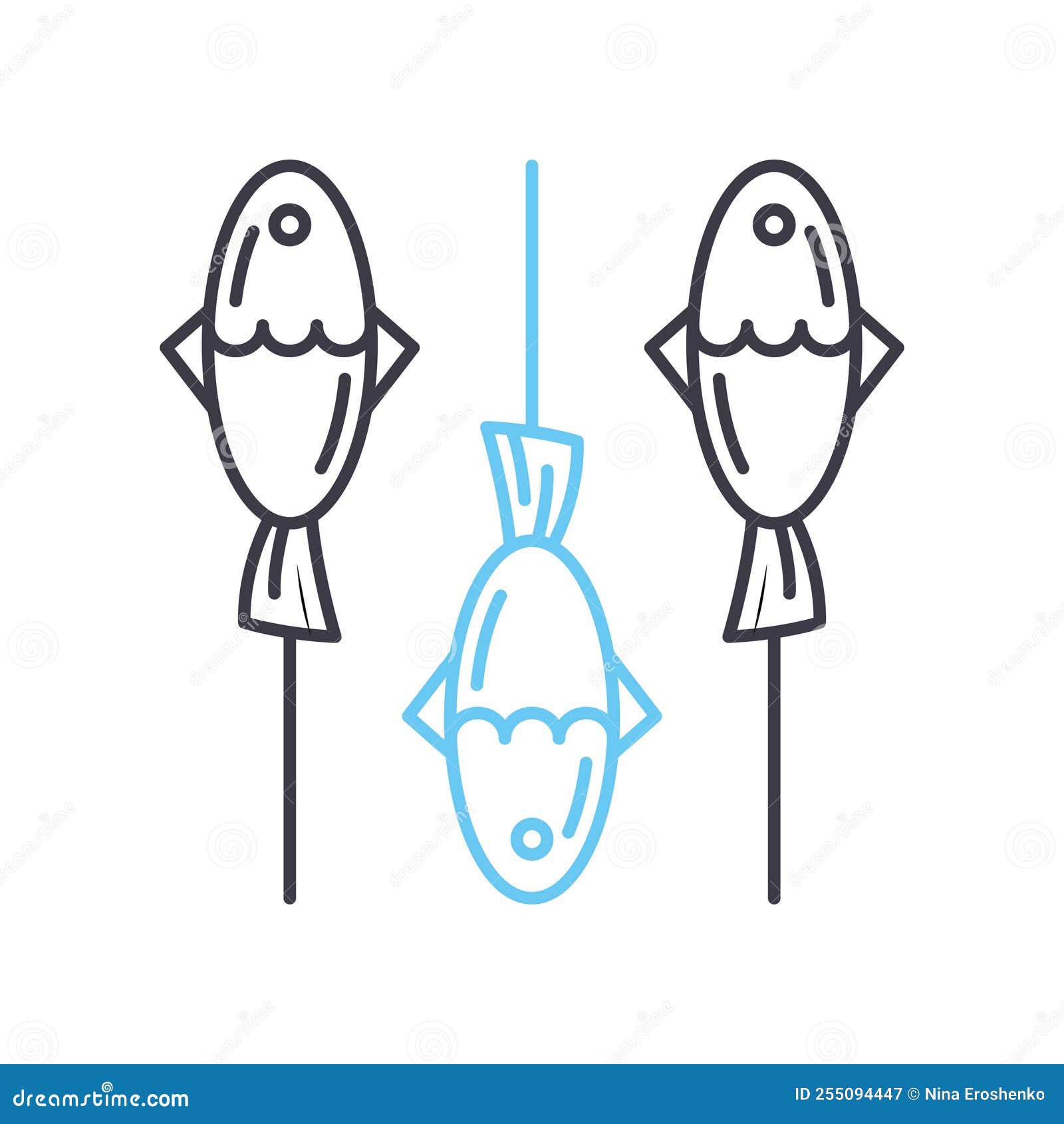 Fish Line Icon, Outline Symbol, Vector Illustration, Concept Sign Stock ...