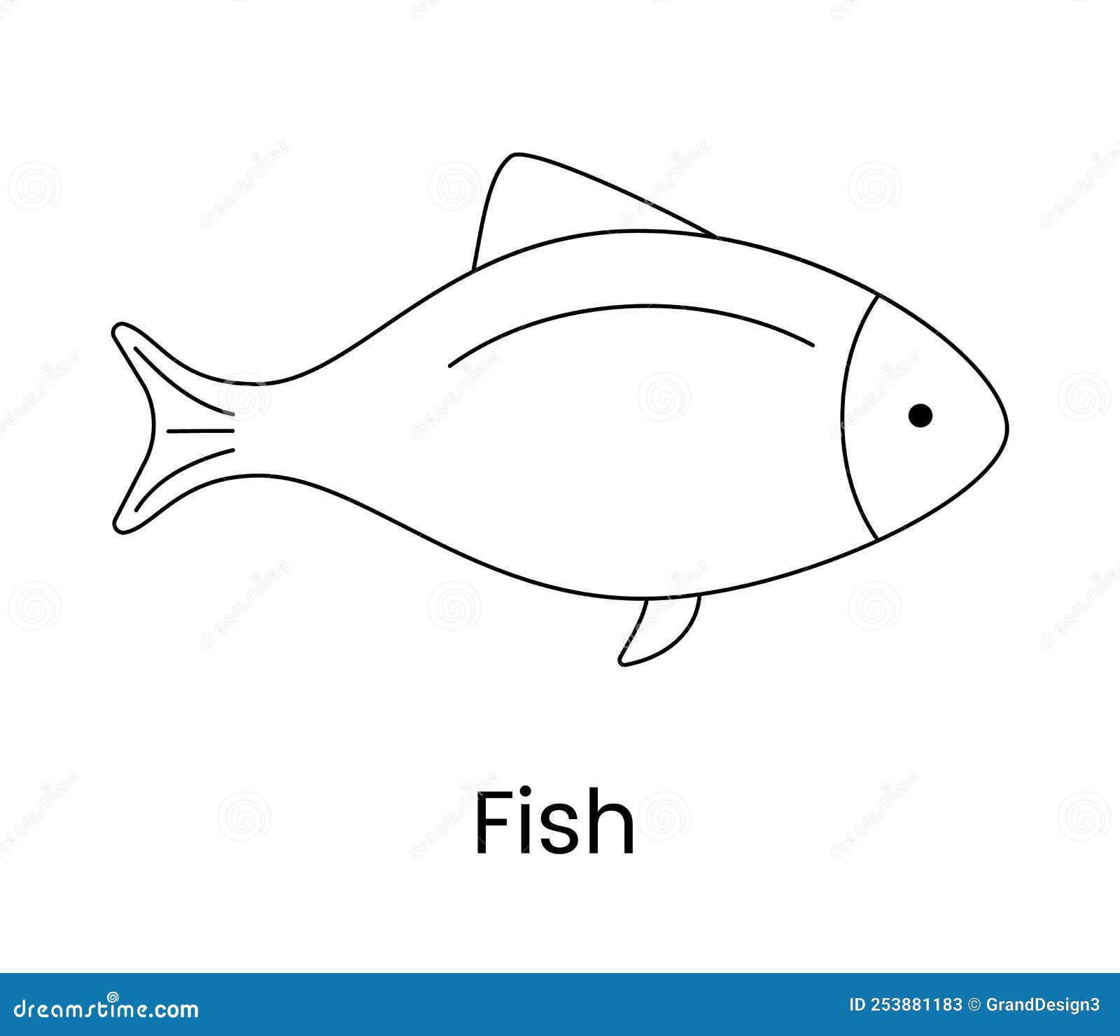 Fish Line Icon, Vector Illustration. Stock Vector - Illustration of ...