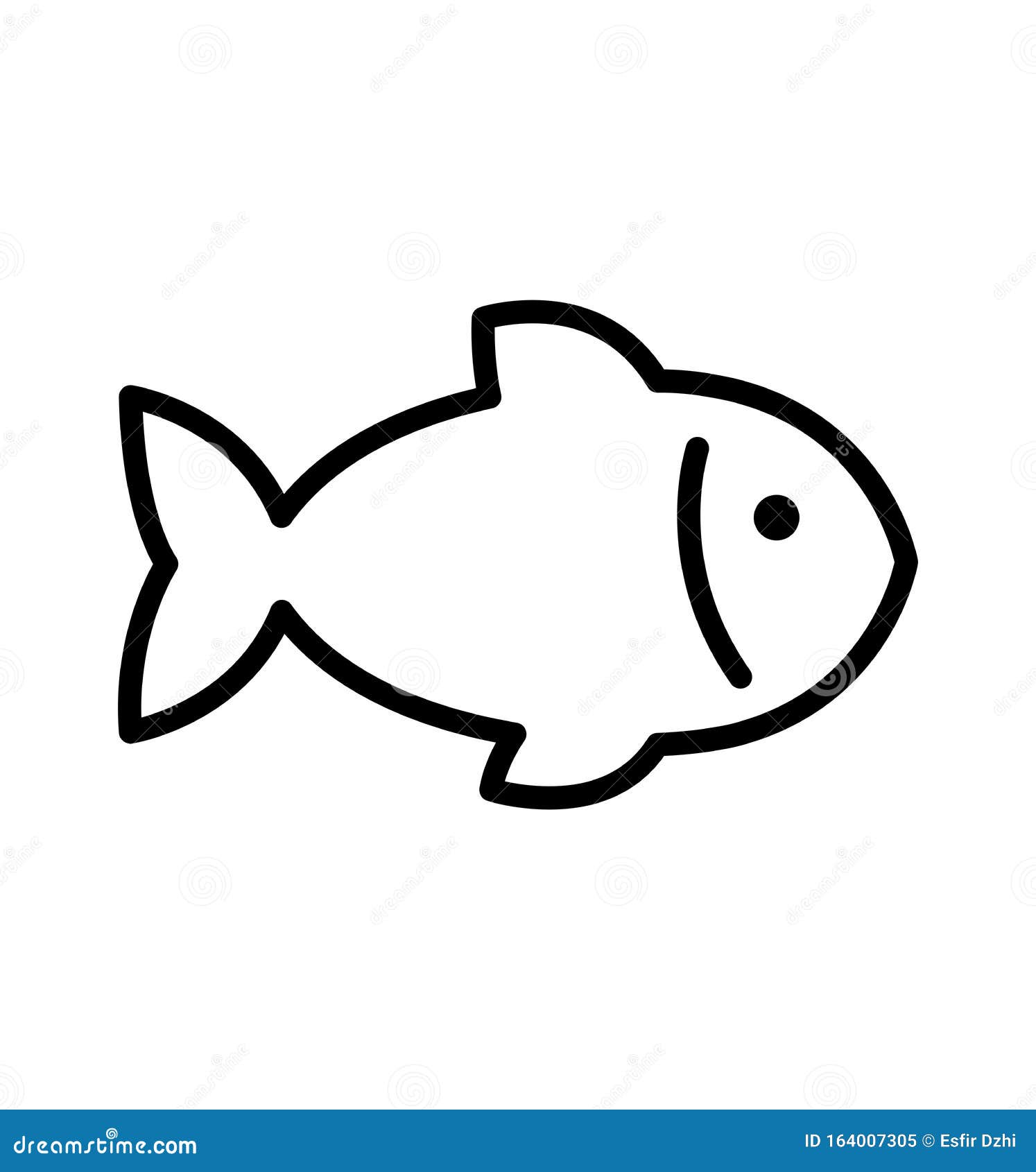 Fish Line Icon Vector Illustration Eps 10 Isolated Stock Vector ...