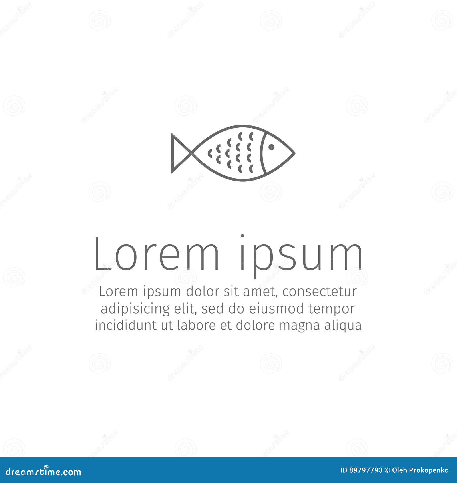 Fish. Line icon. stock illustration. Illustration of abstract - 89797793