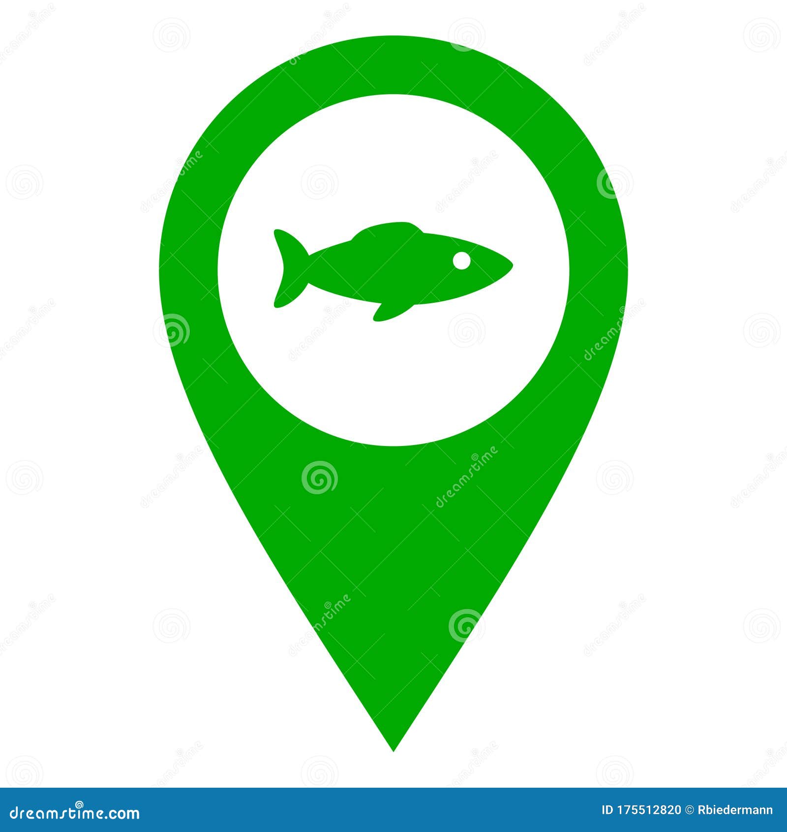 Fish and location pin stock vector. Illustration of graphic - 175512820