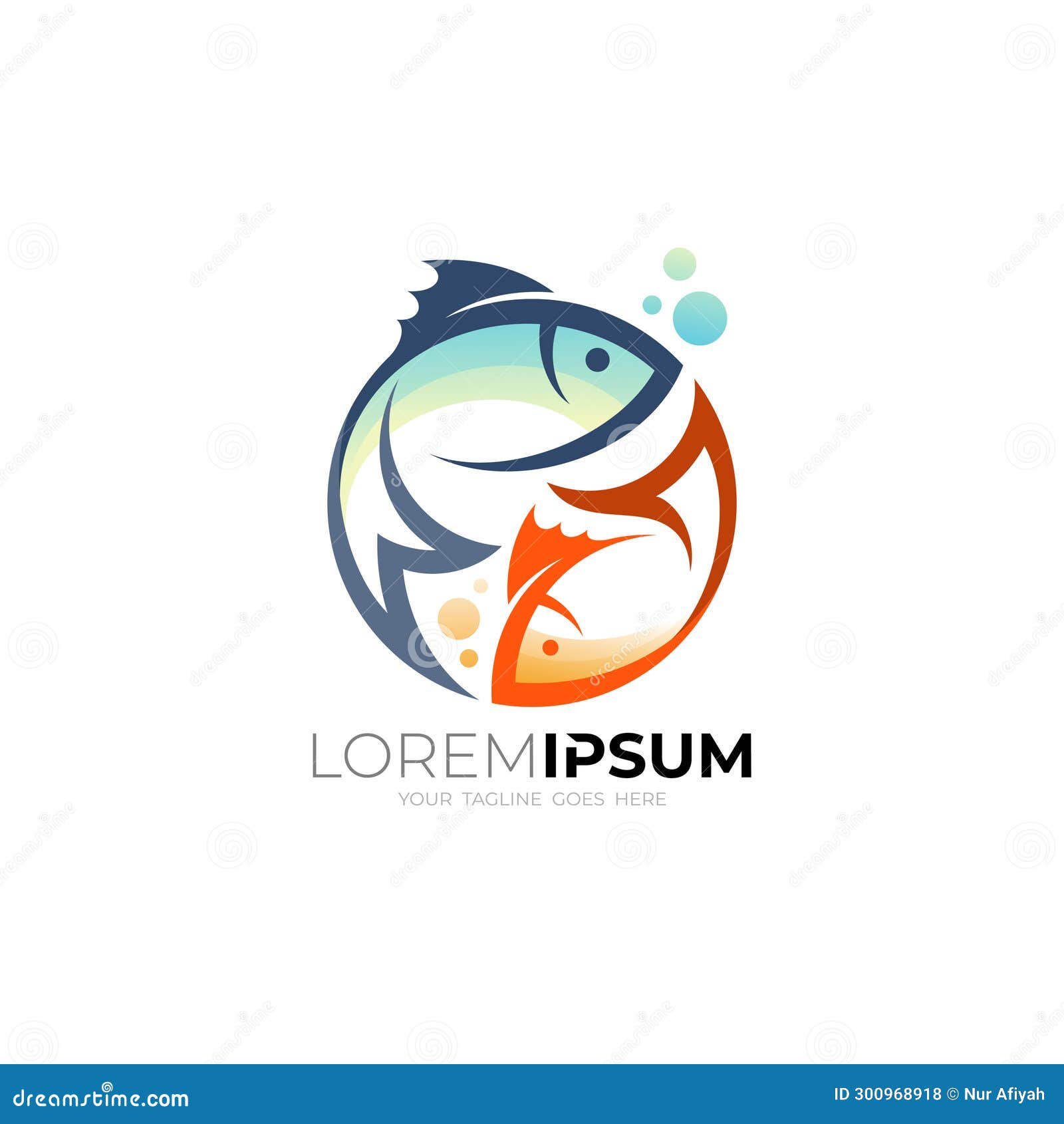 Fish Logo with Circle Design, Double Fish Logos Stock Vector ...