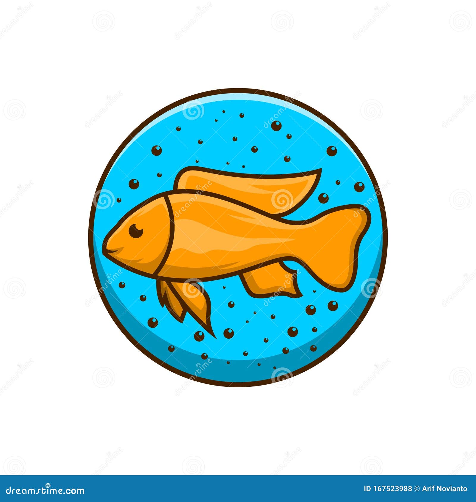 Fish Logo Design in a Circle Stock Vector - Illustration of icon, color ...