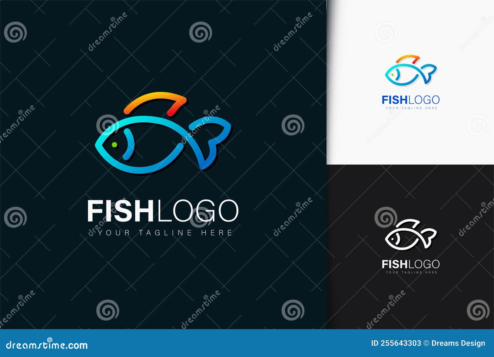 Fish Logo Design with Gradient Stock Vector - Illustration of colorful ...