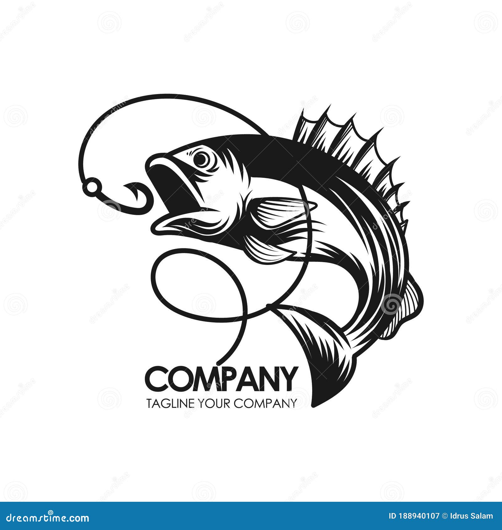 Fish Logo Design Idea for Fish Merchant or Seafood Restaurant. Vector ...