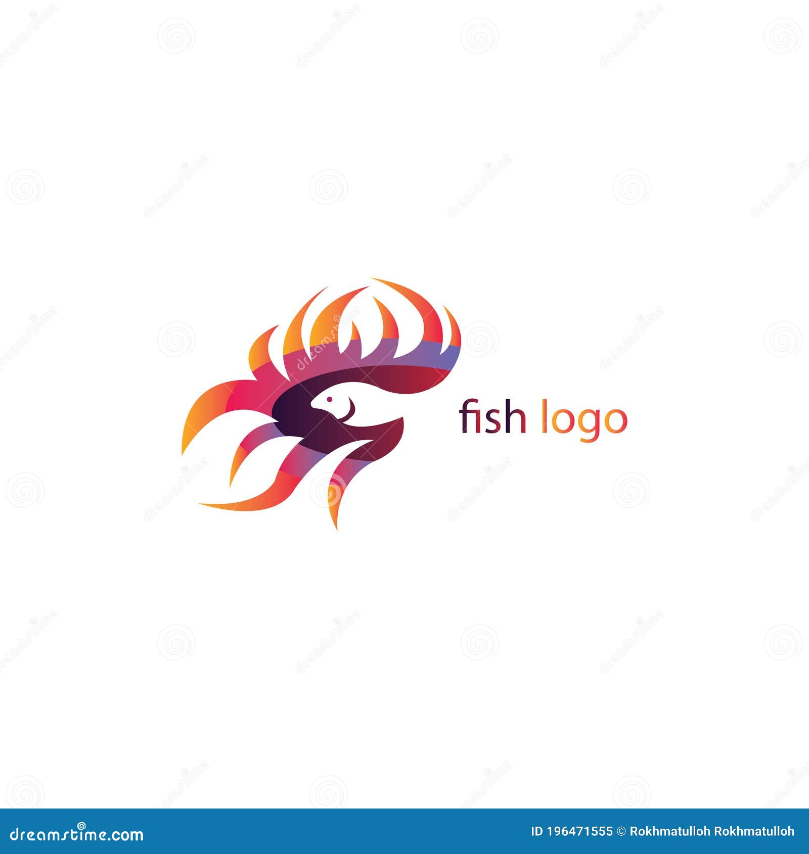 Fish Logo Design Isolated Colorful Illustration Template Stock Vector ...