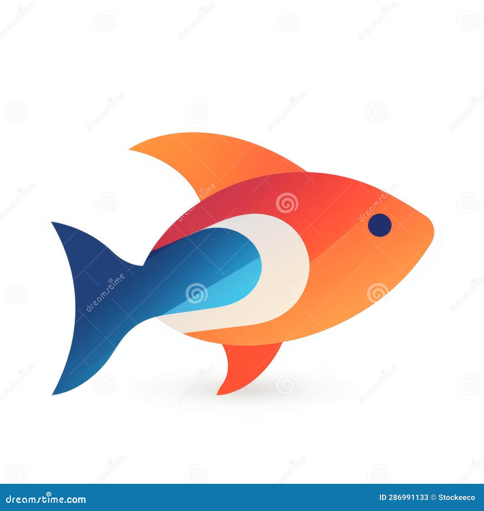 Colorful Futuristic Fish Logo with Distinctive Character Design Stock ...