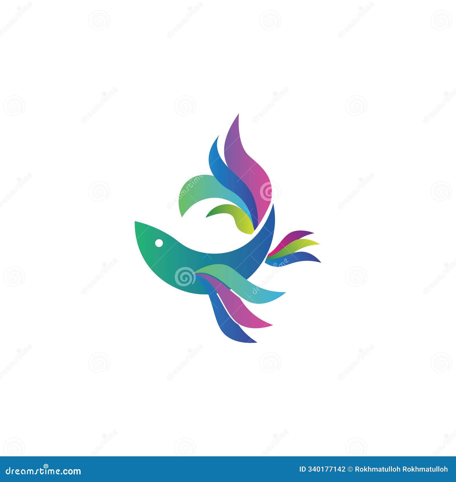 Fish Logo Simple Coloring Design Template Element Vector Illustration ...