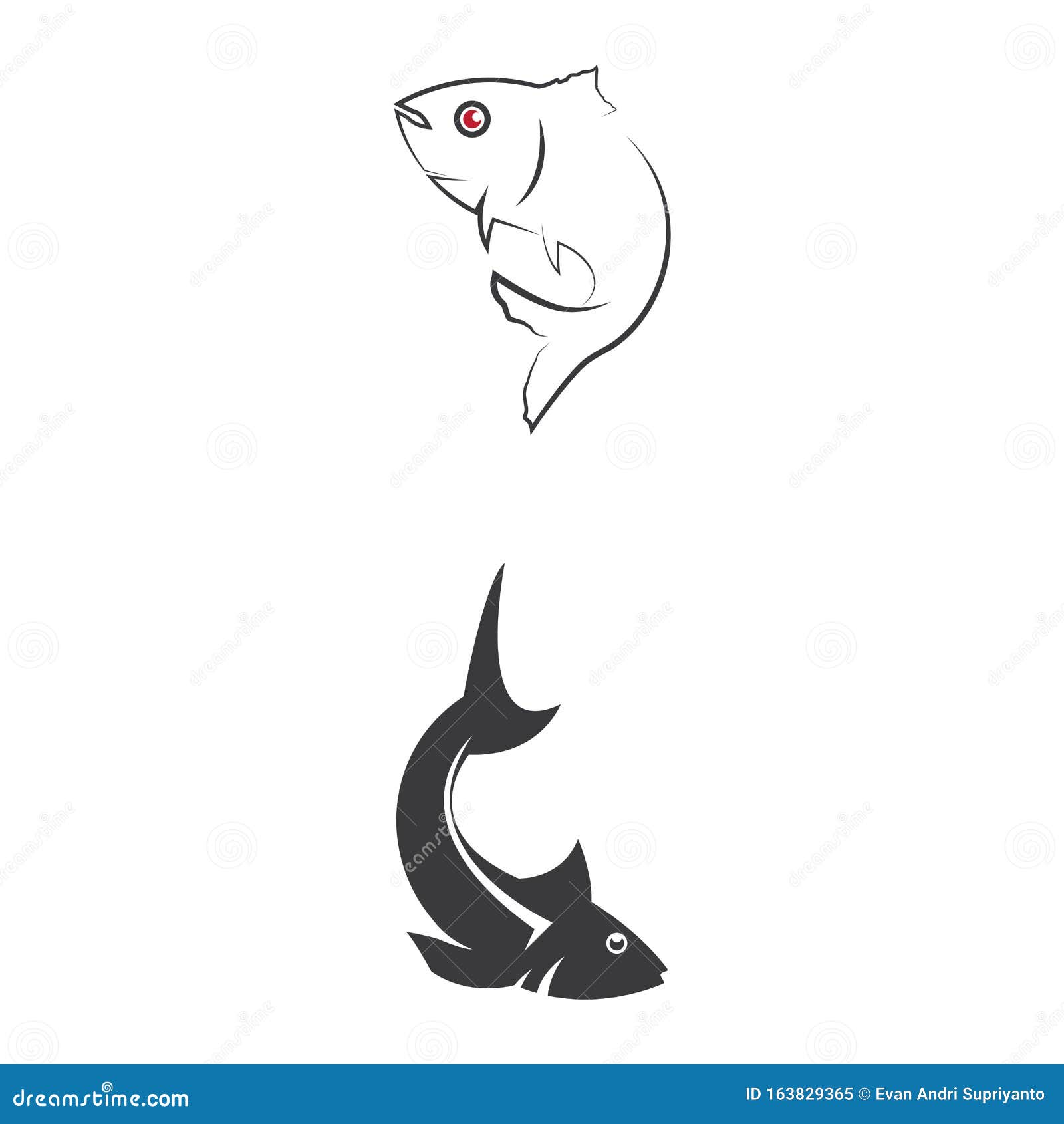 Fish logo template stock vector. Illustration of draw - 163829365