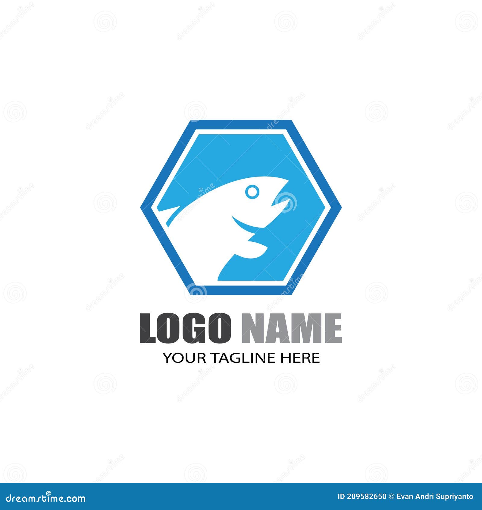 Fish logo template stock vector. Illustration of outline - 209582650