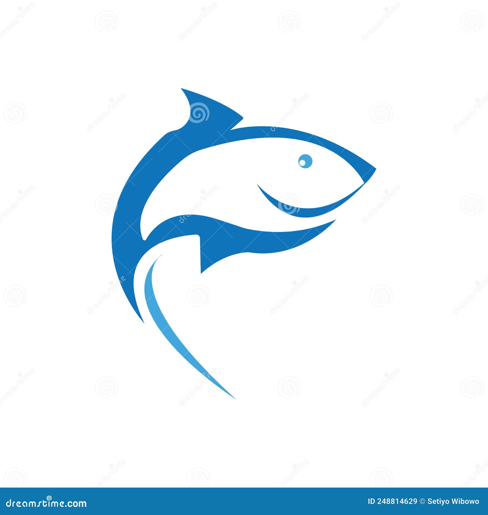Fish logo template stock image. Image of abstract, blue - 248814629