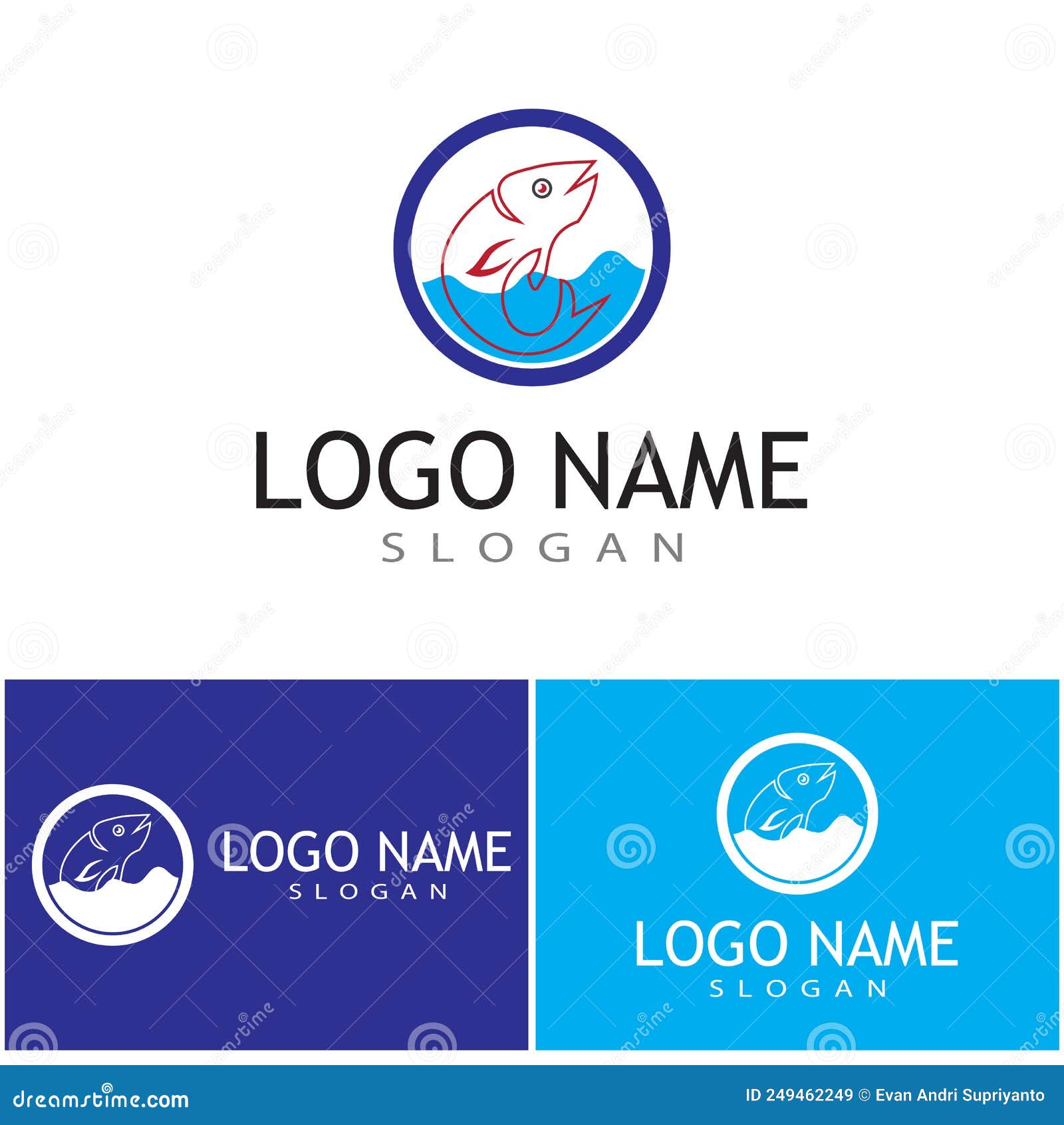 Fish Logo Template. Creative Vector Symbol Stock Vector - Illustration ...