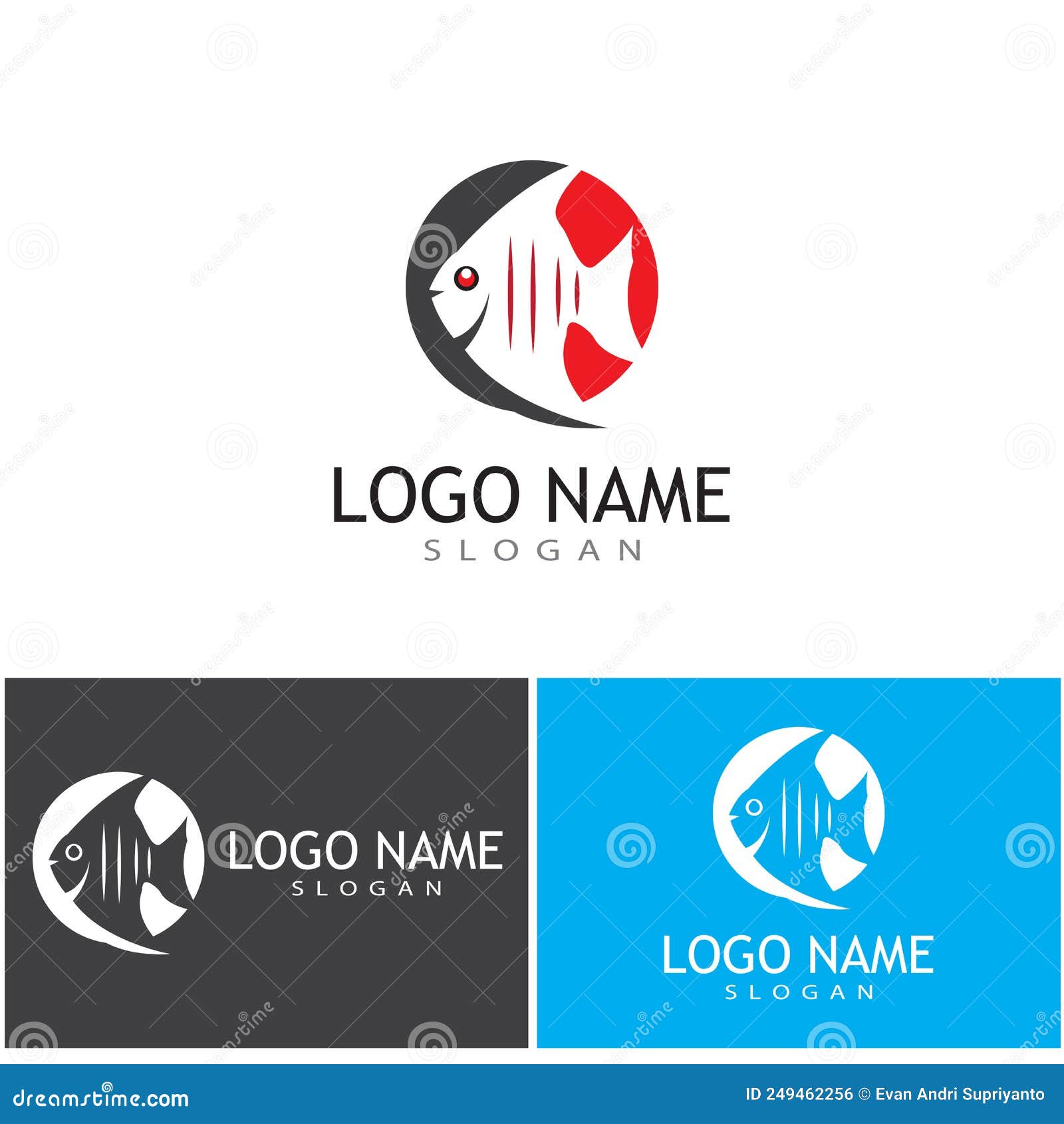 Fish Logo Template. Creative Vector Symbol Stock Vector - Illustration ...