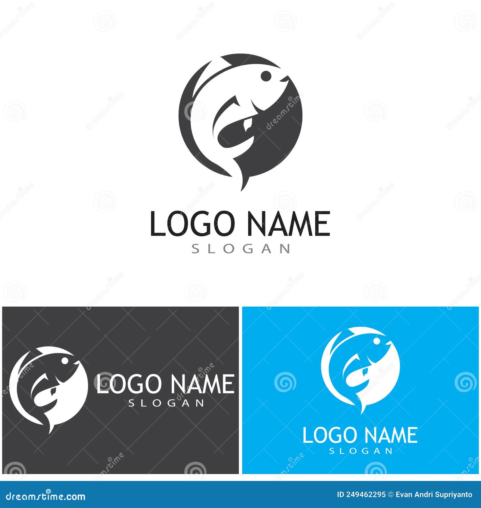Fish Logo Template. Creative Vector Symbol Stock Vector - Illustration ...