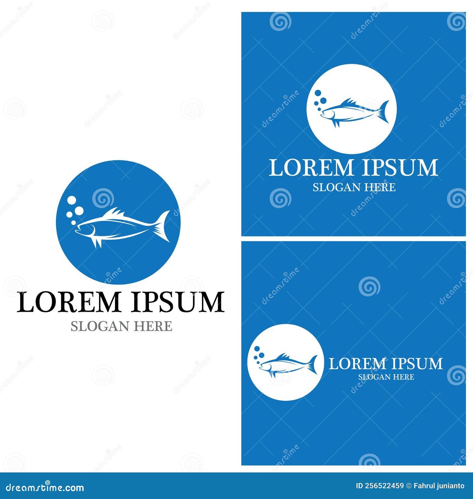 Fish logo template stock illustration. Illustration of swimming - 256522459