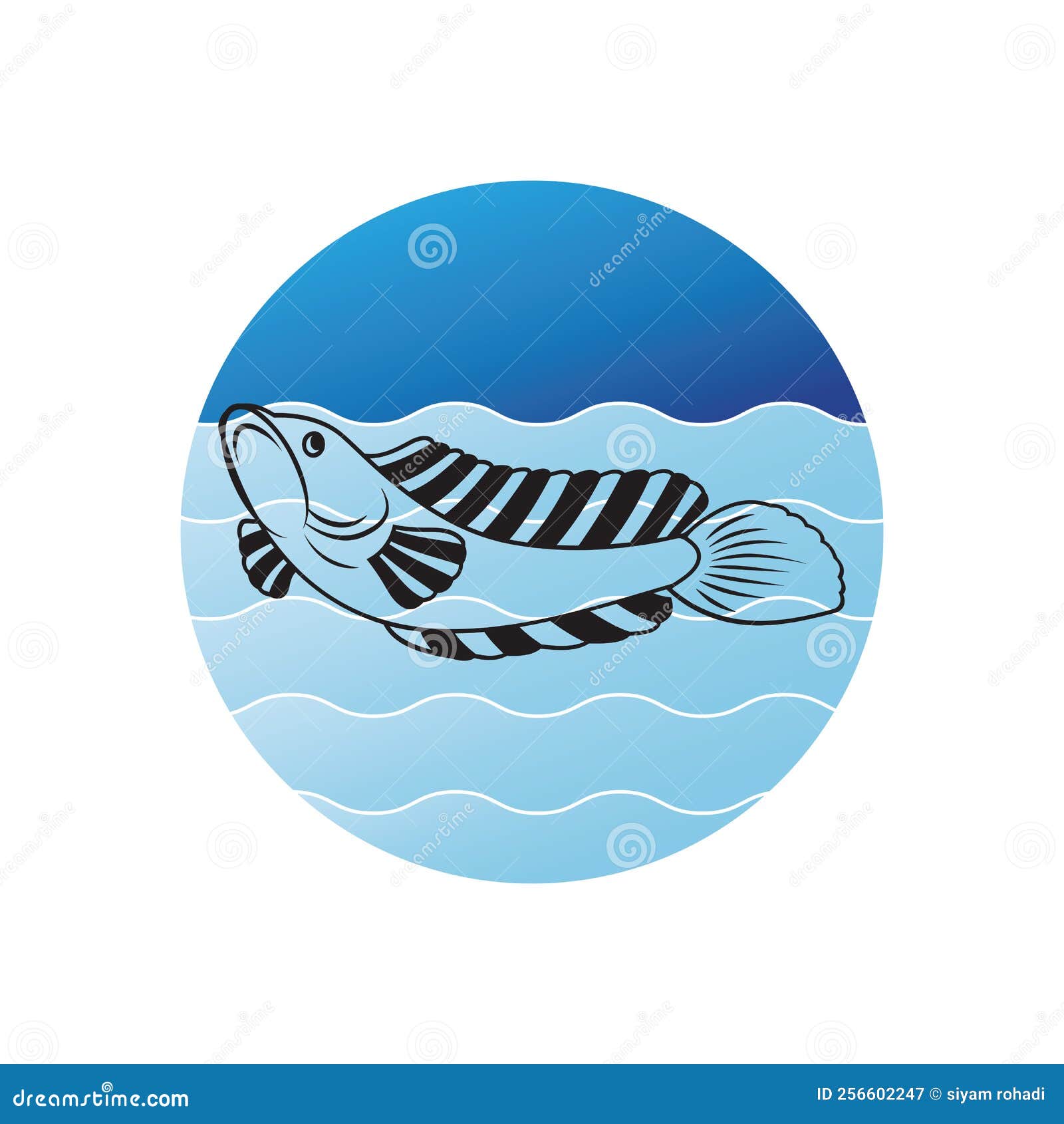 Fish logo template stock vector. Illustration of blue - 256602247
