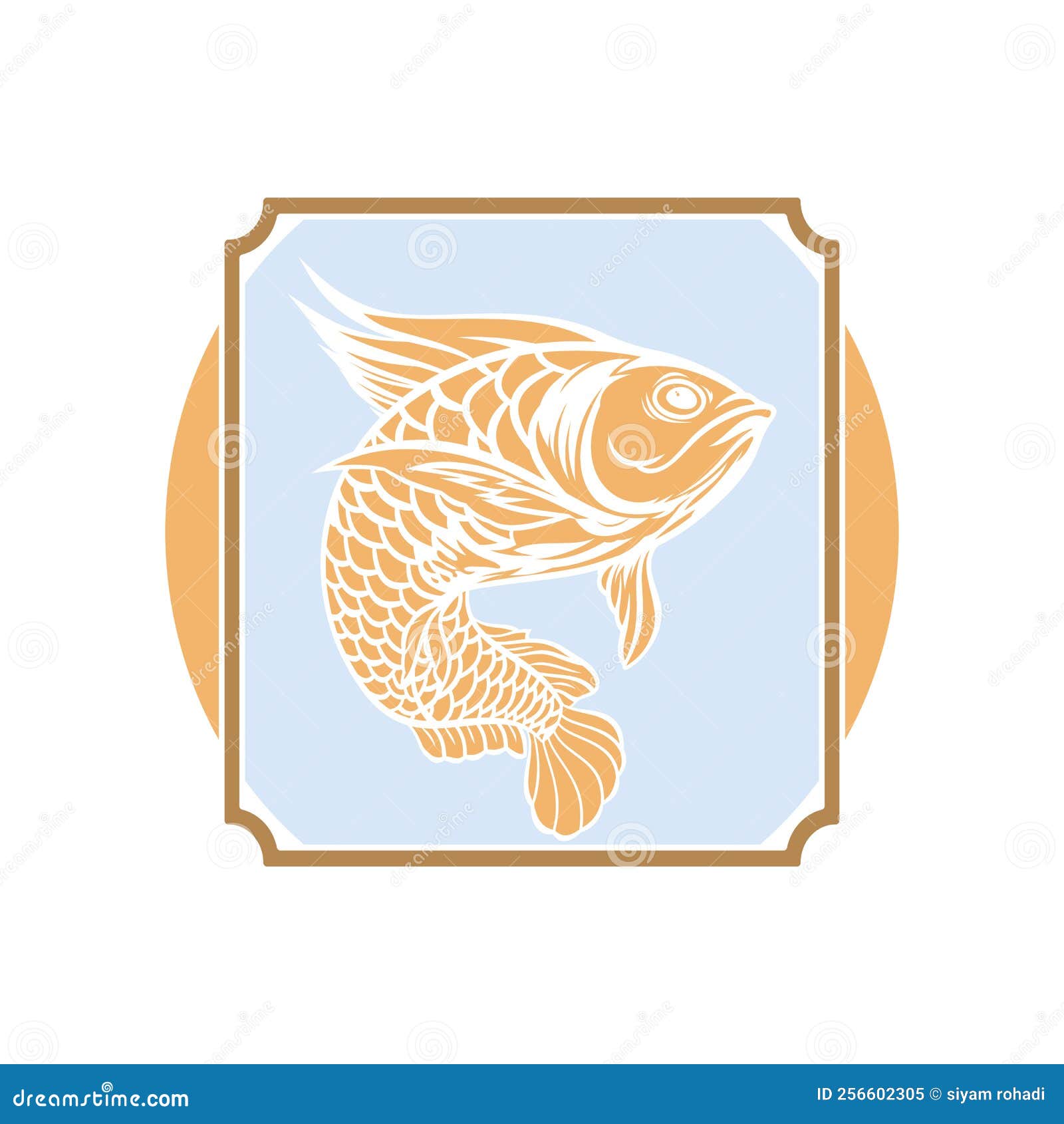 Fish logo template stock vector. Illustration of isolated - 256602305