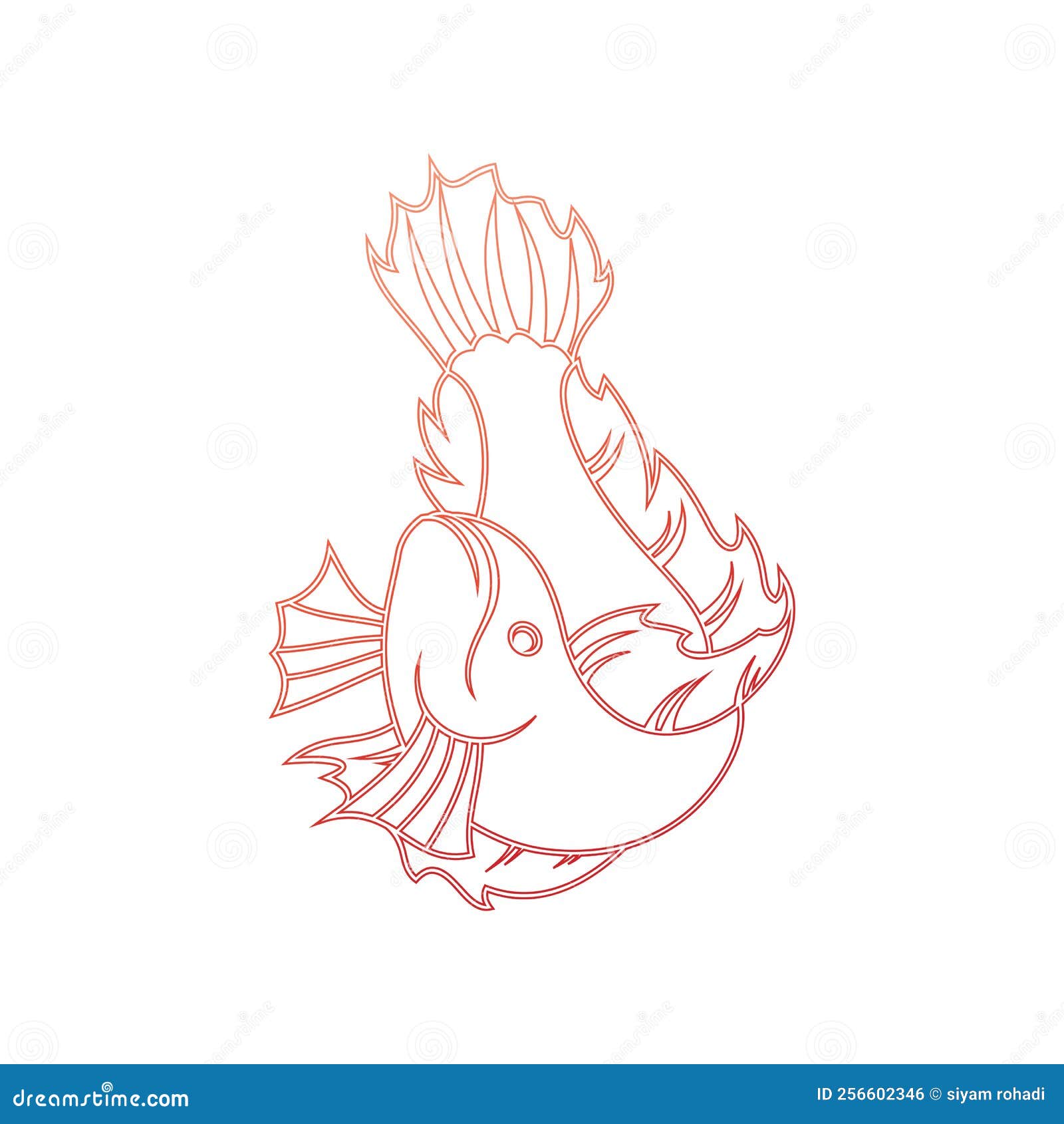 Fish logo template stock vector. Illustration of aquatic - 256602346