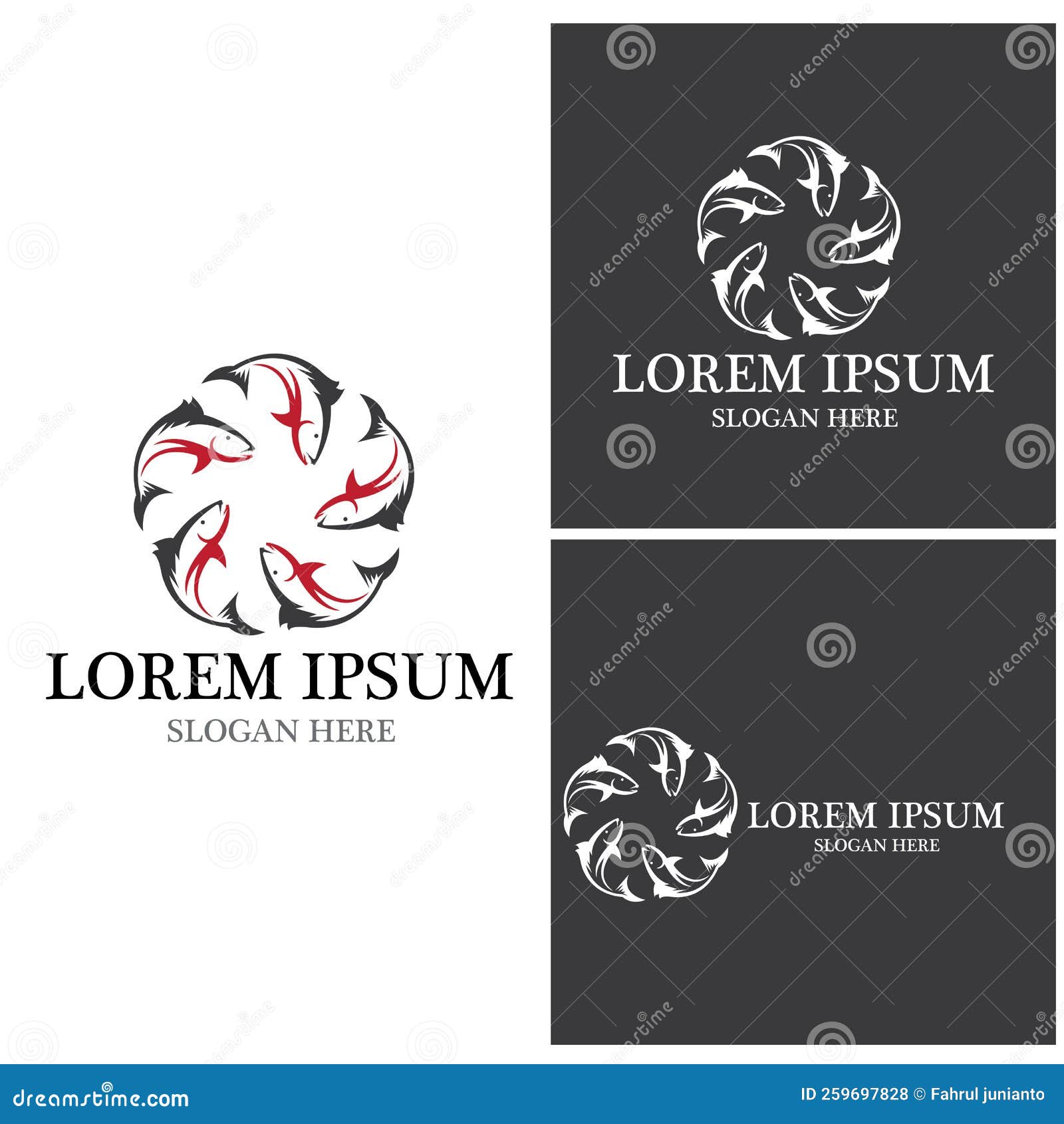 Fish logo template stock illustration. Illustration of elegant - 259697828