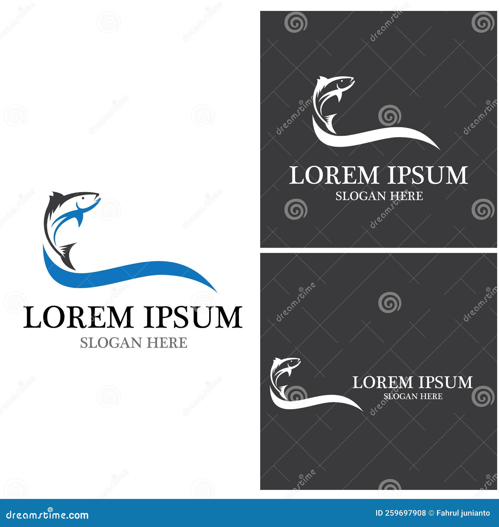 Fish logo template stock illustration. Illustration of water - 259697908