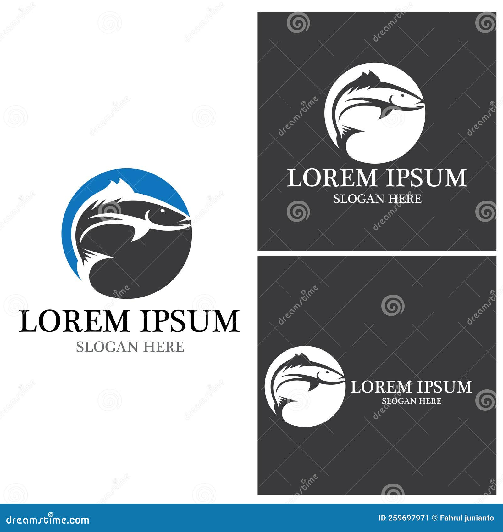 Fish logo template stock illustration. Illustration of aquatic - 259697971