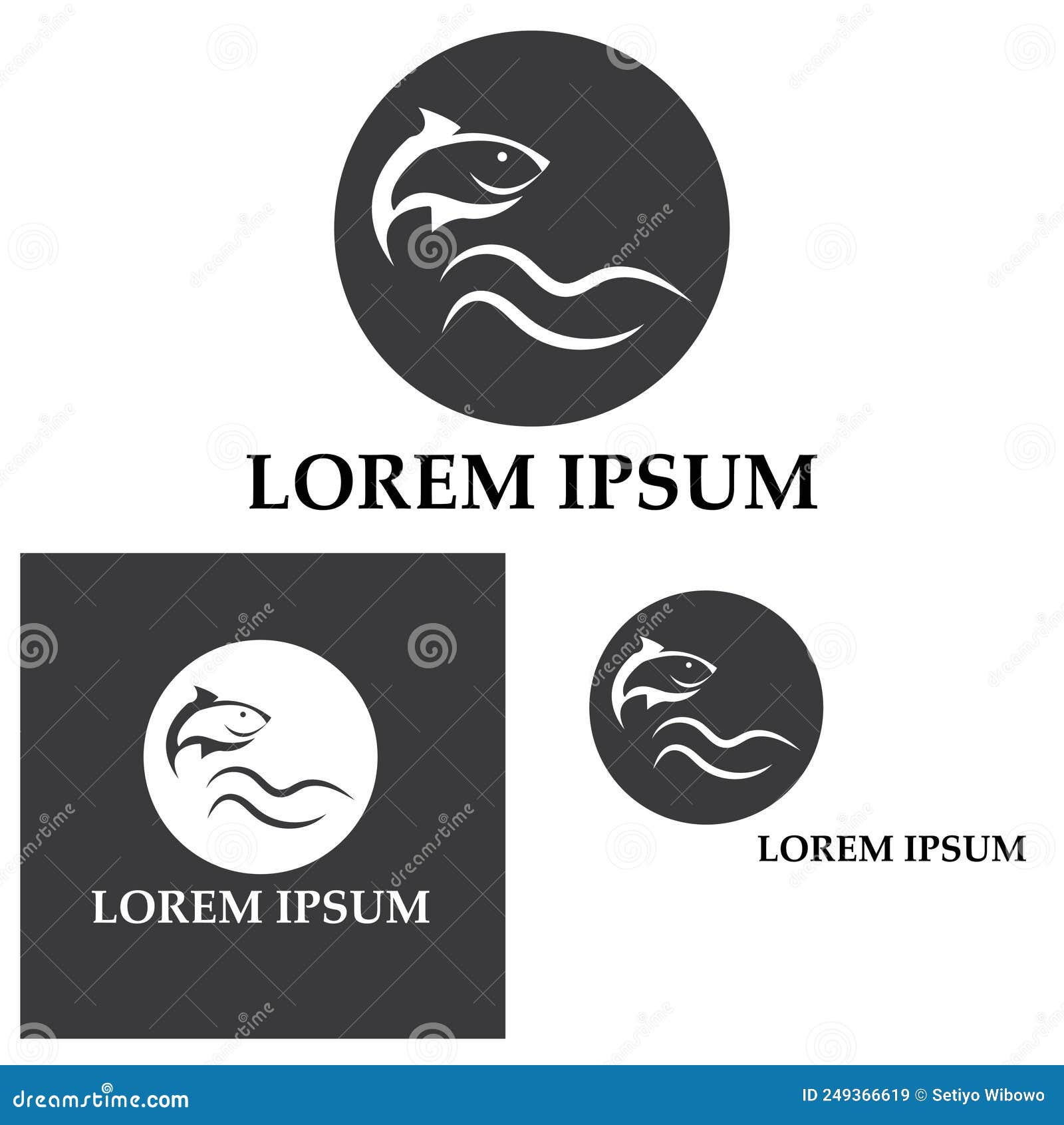 Fish logo template stock vector. Illustration of blue - 249366619