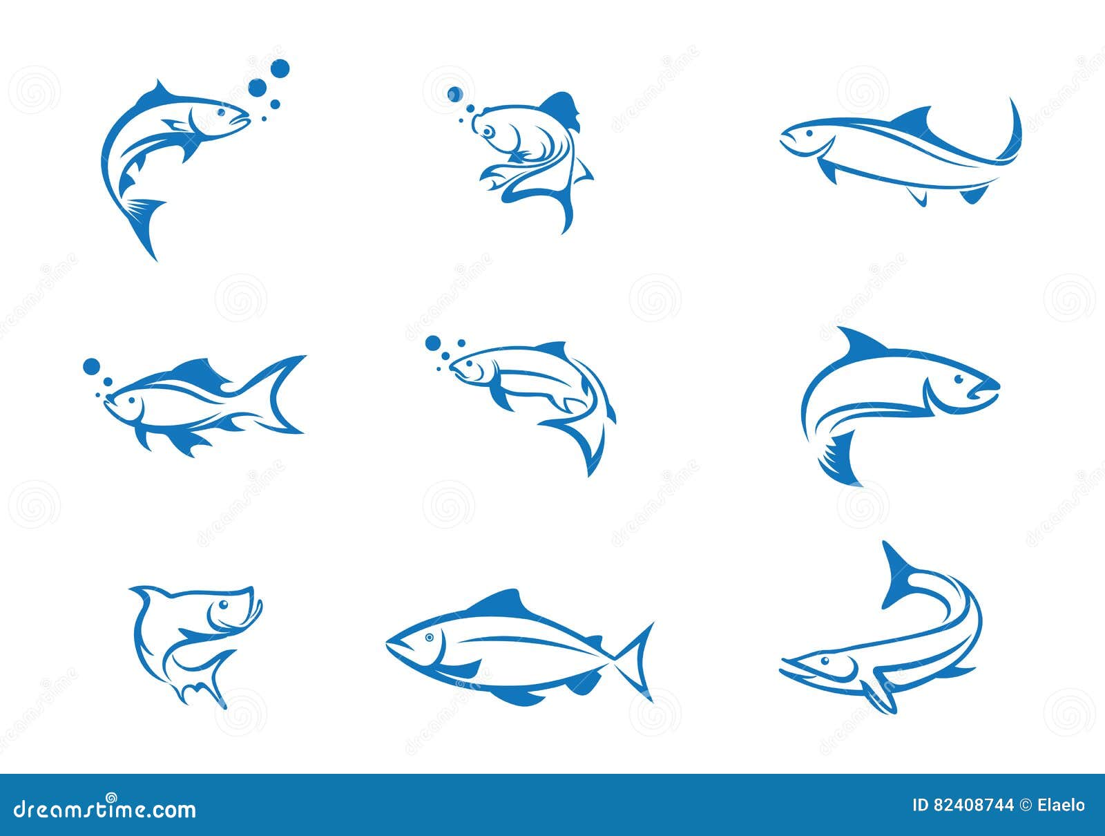 Fish Logo Template stock vector. Illustration of ribbon - 82408744