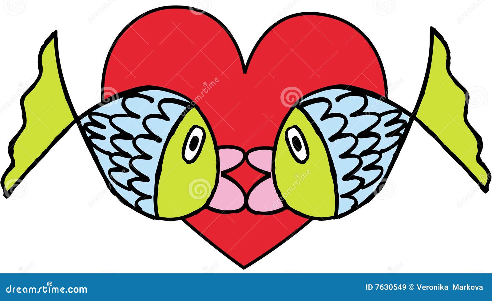 Fish in love stock vector. Illustration of animal, vector - 7630549