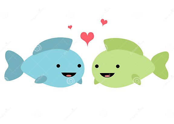 Fish in Love Illustration stock illustration. Illustration of ...