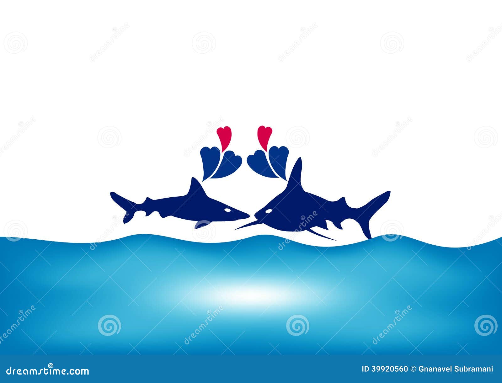 Fish in Love stock illustration. Illustration of friendship - 39920560