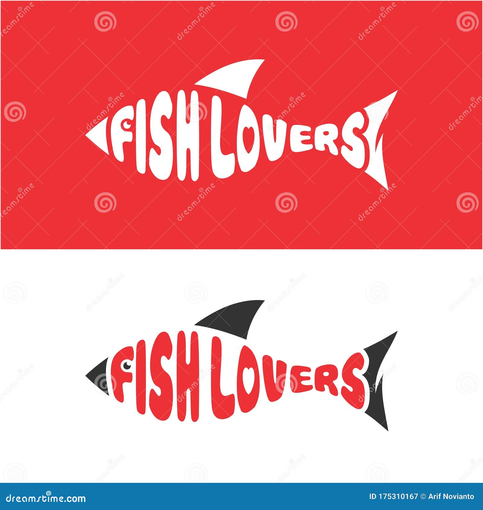 Fish lovers logo design stock vector. Illustration of lovers - 175310167