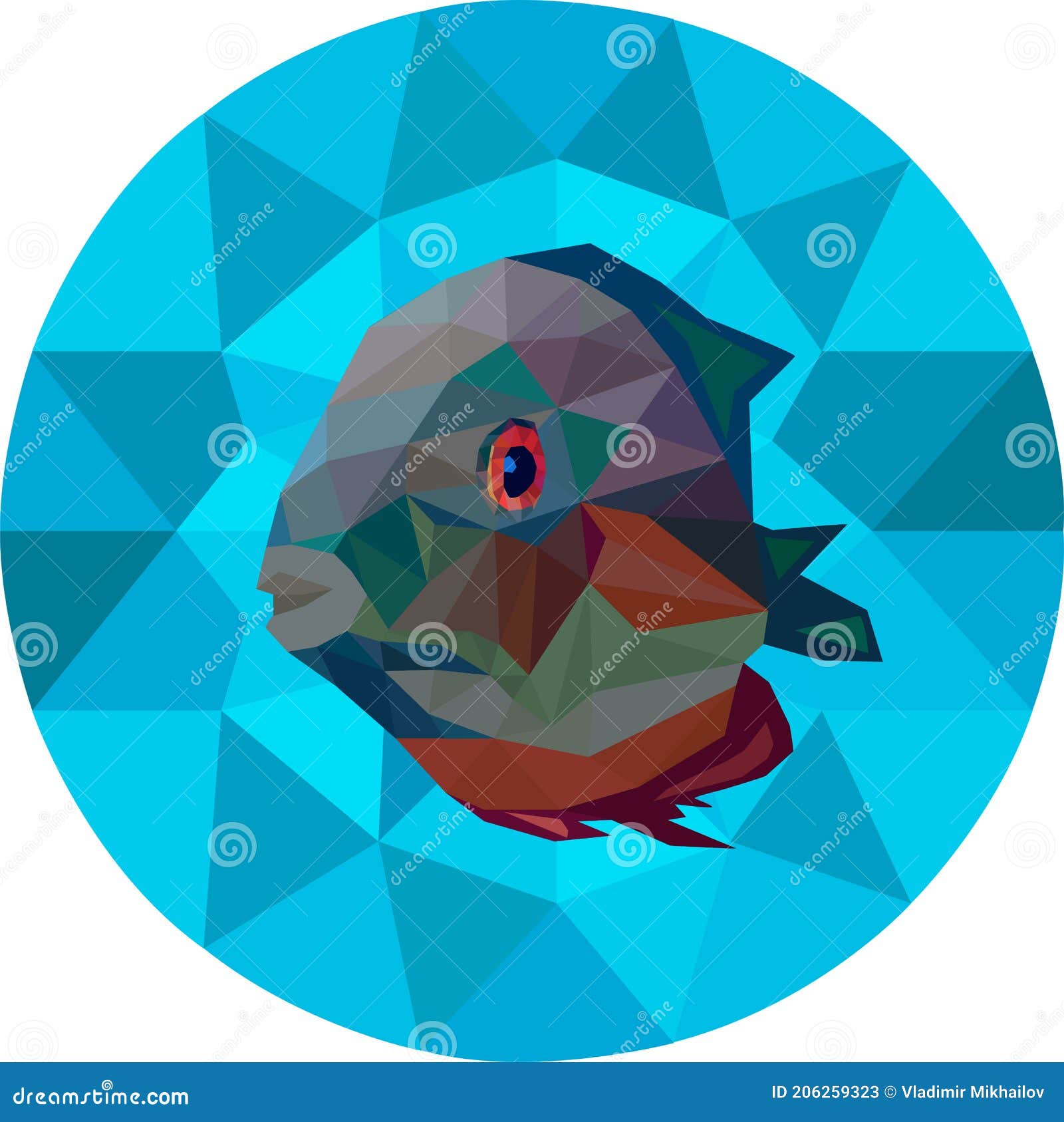 Fish Low Poly stock vector. Illustration of aquarium - 206259323