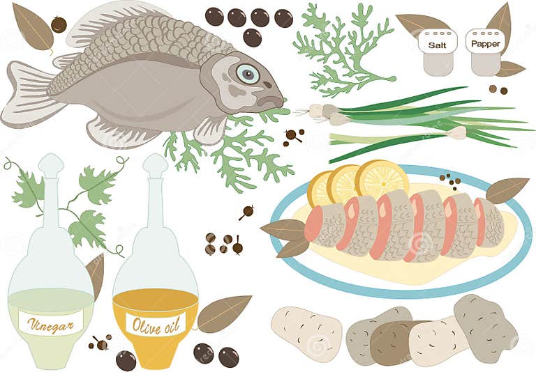 Fish lunch.Illustration. stock vector. Illustration of lunch - 16049660