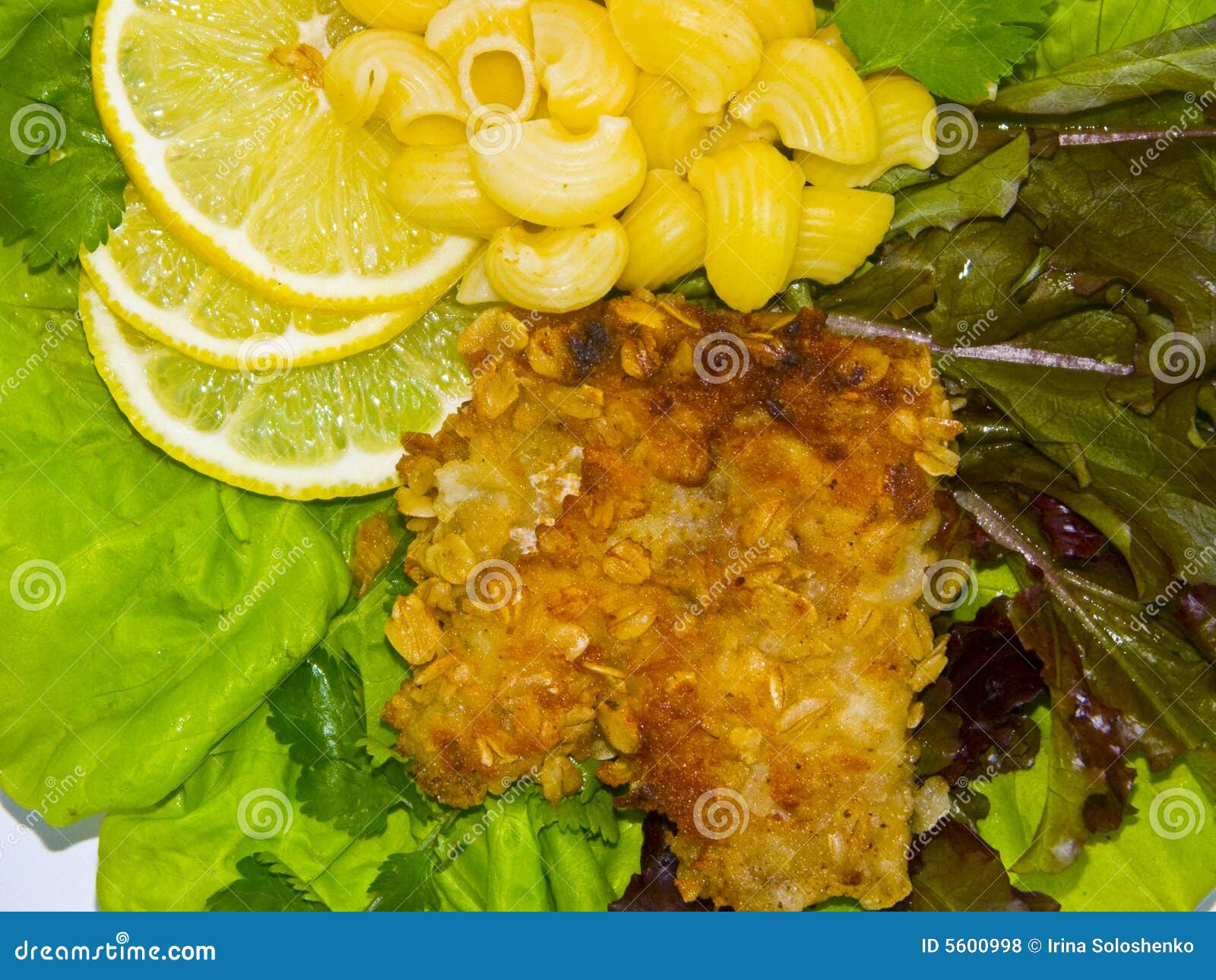 Fish and macaronis stock photo. Image of white, porridge - 5600998