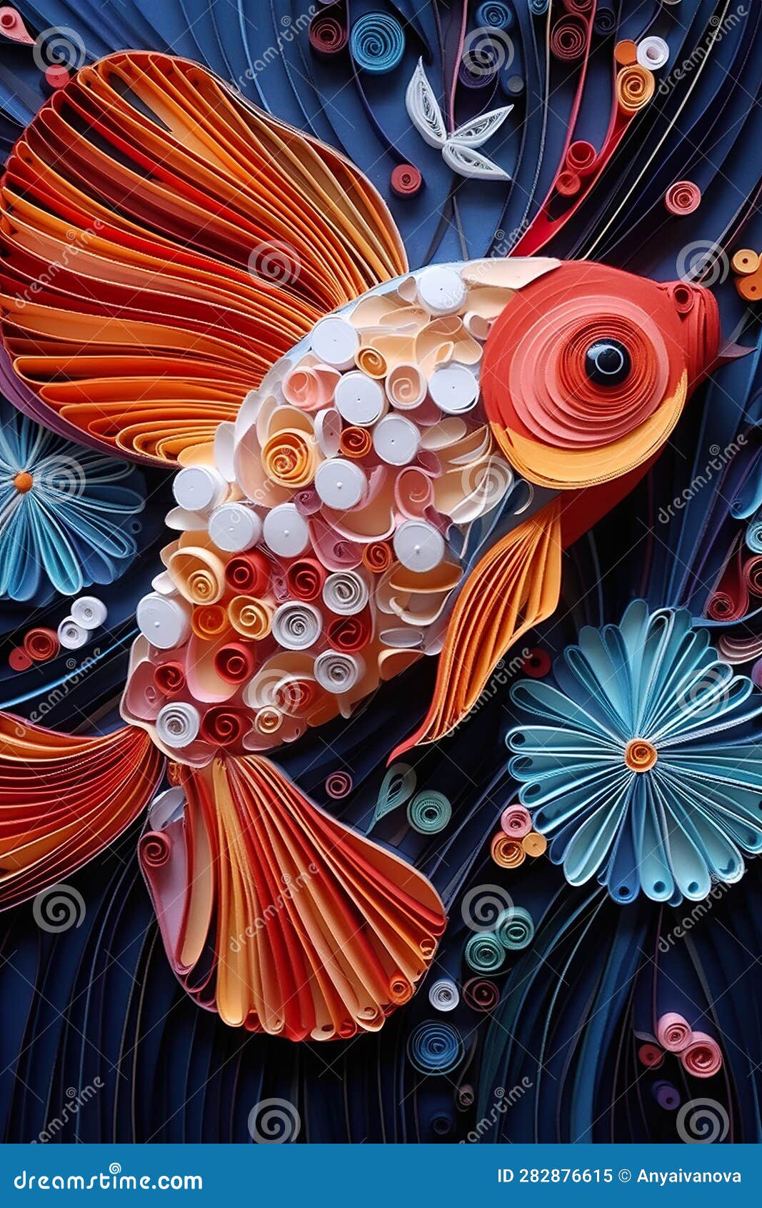 A Fish Made Out of Paper with Many Different Colors. Generative AI ...