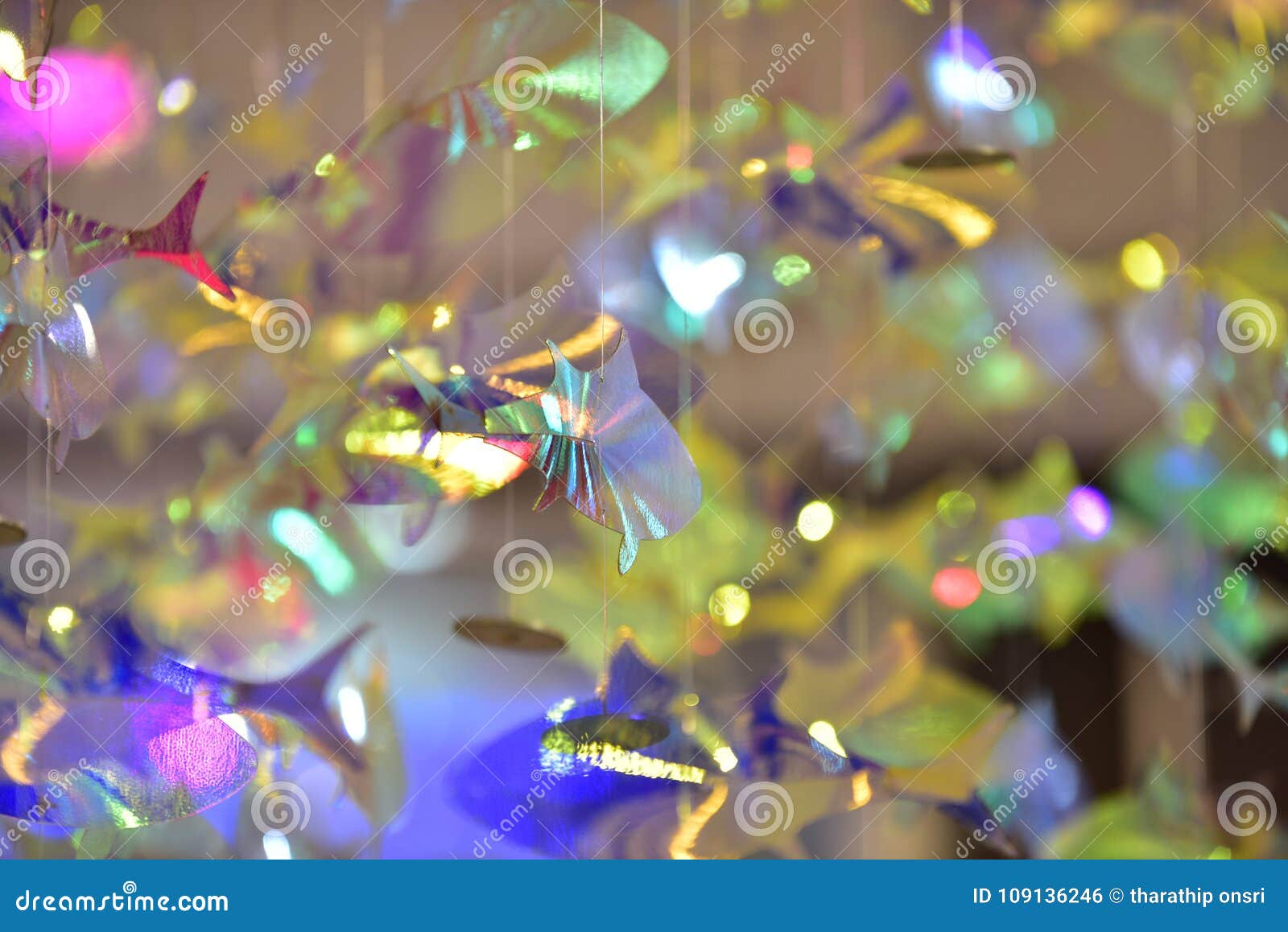 The Fish is Made of Reflective Paper and the Beautiful Bokeh Stock ...