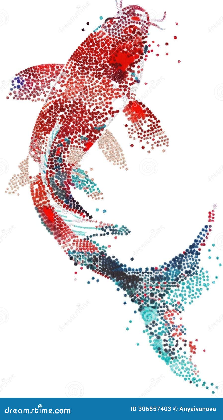 A Fish Made Up of Dots on a White Background Stock Illustration ...
