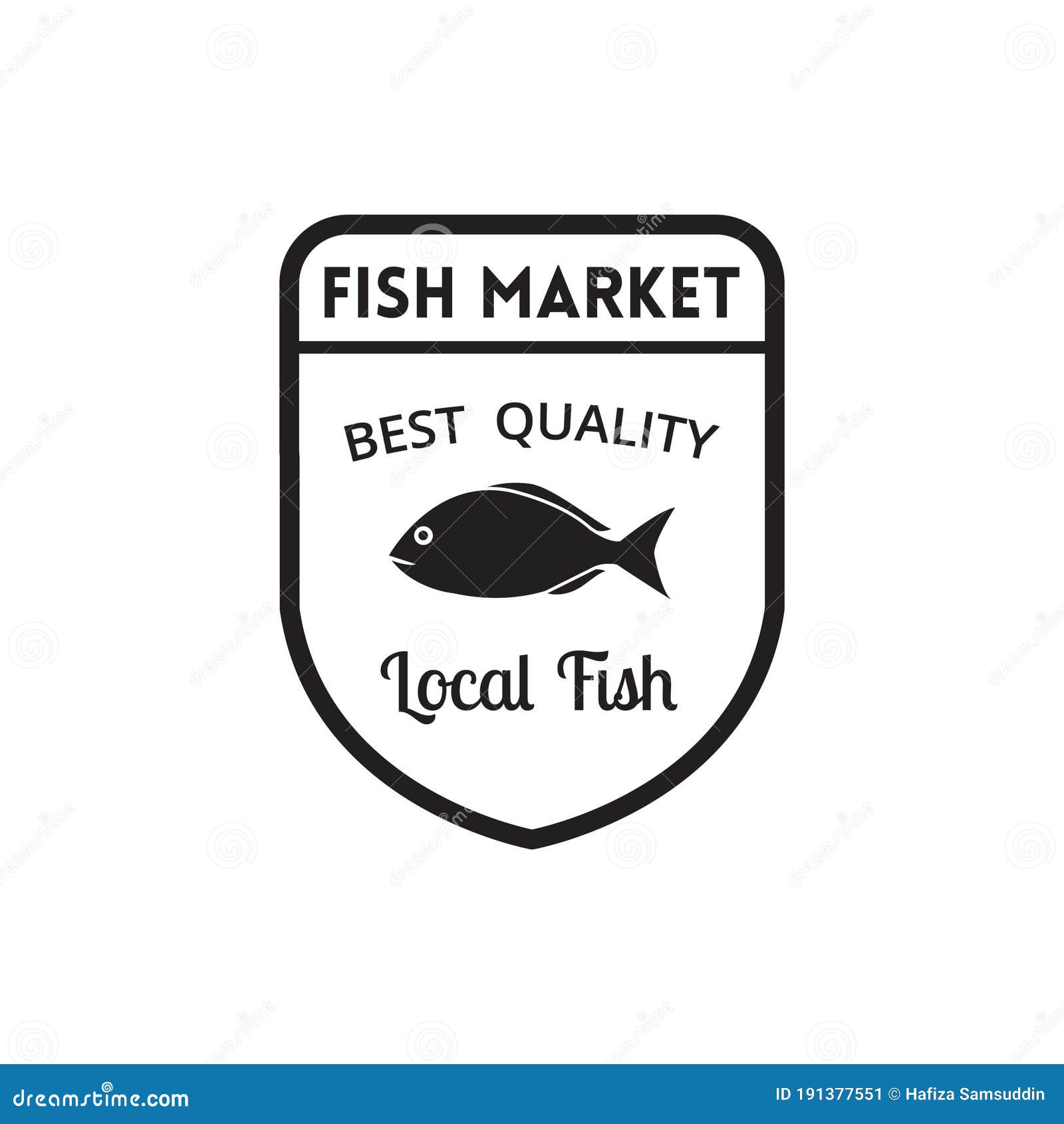 Fish Market Label. Vector Illustration Decorative Design Stock Vector ...