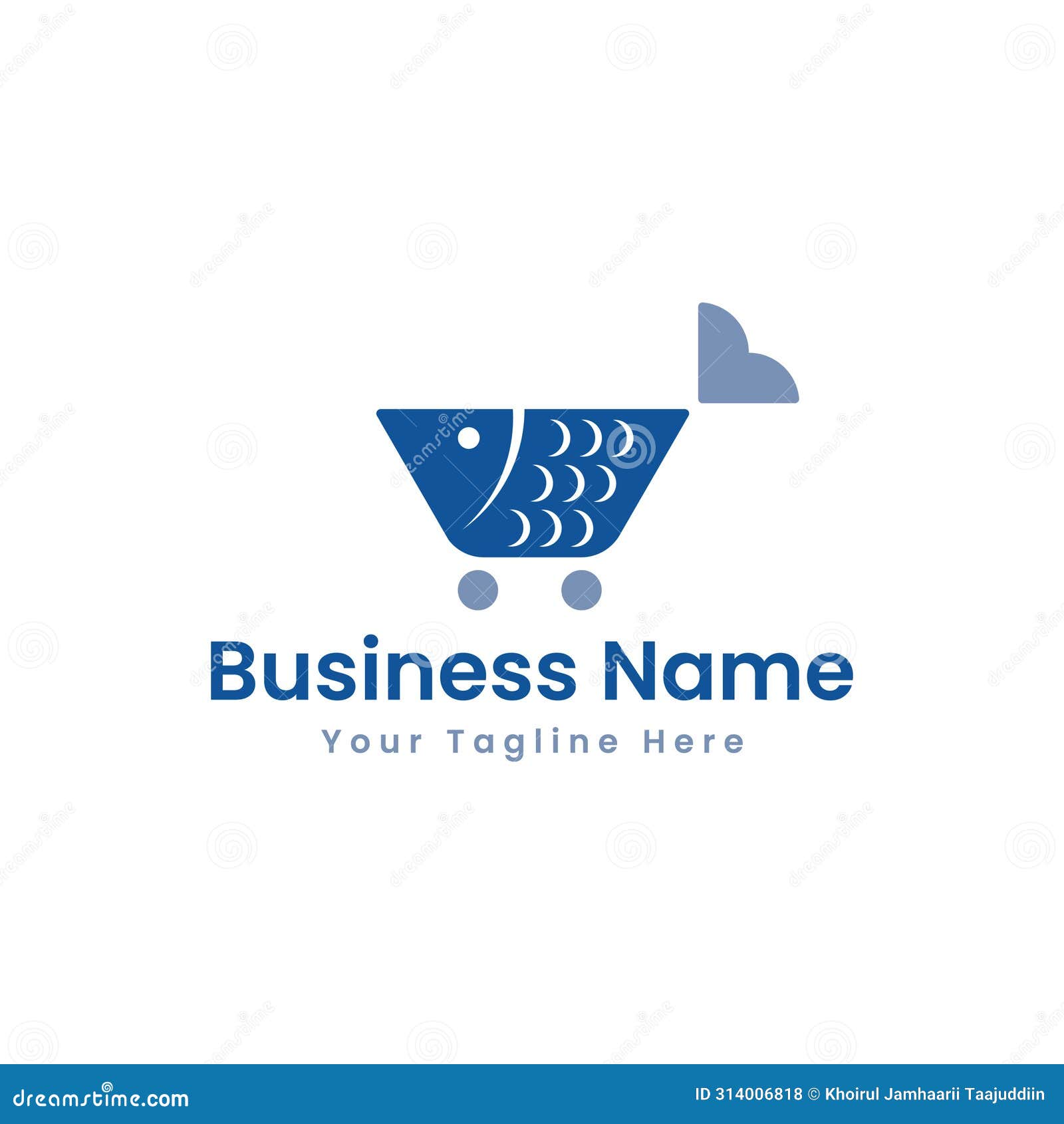 Fish Trolly Market Logo Concept Stock Vector - Illustration of ...