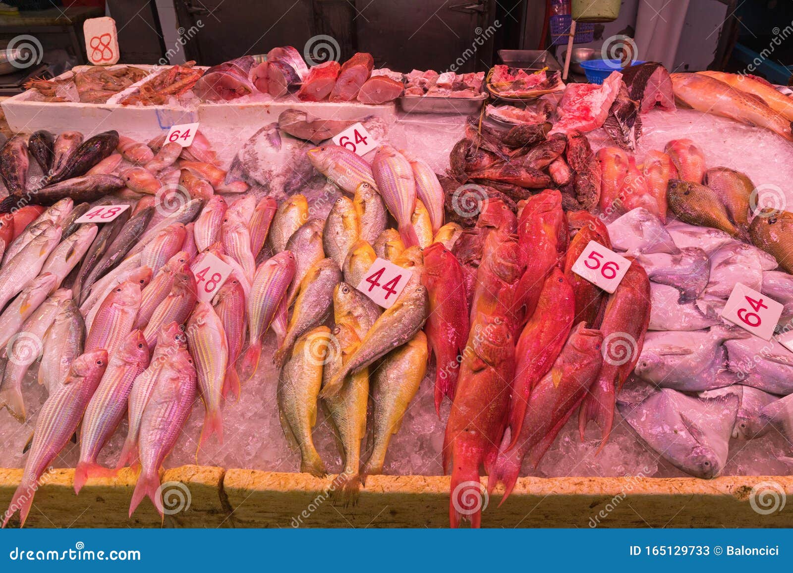 Fish Market Stall stock image. Image of variety, kong - 165129733