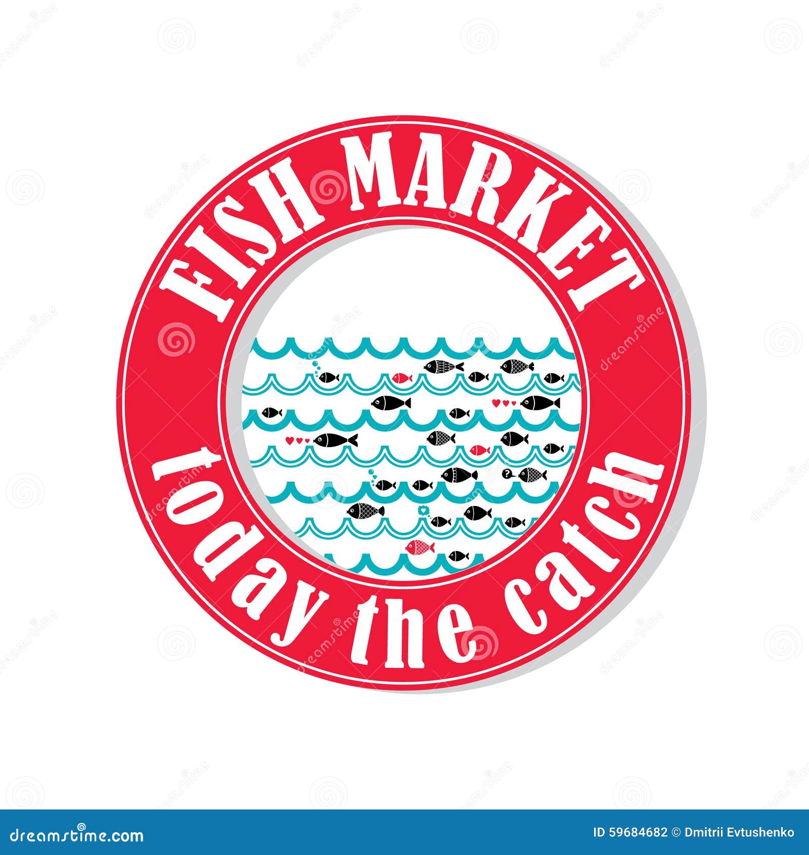 Fish market 3 stock illustration. Illustration of customer - 59684682