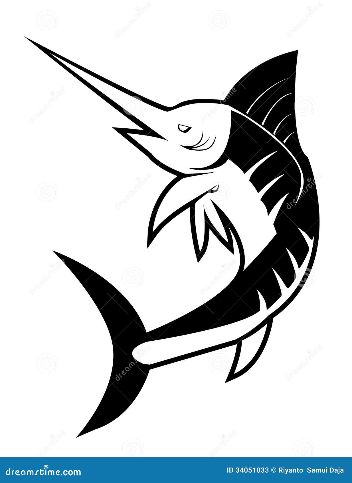 Tribal Marlin Fish Vector Illustration | CartoonDealer.com #5234922