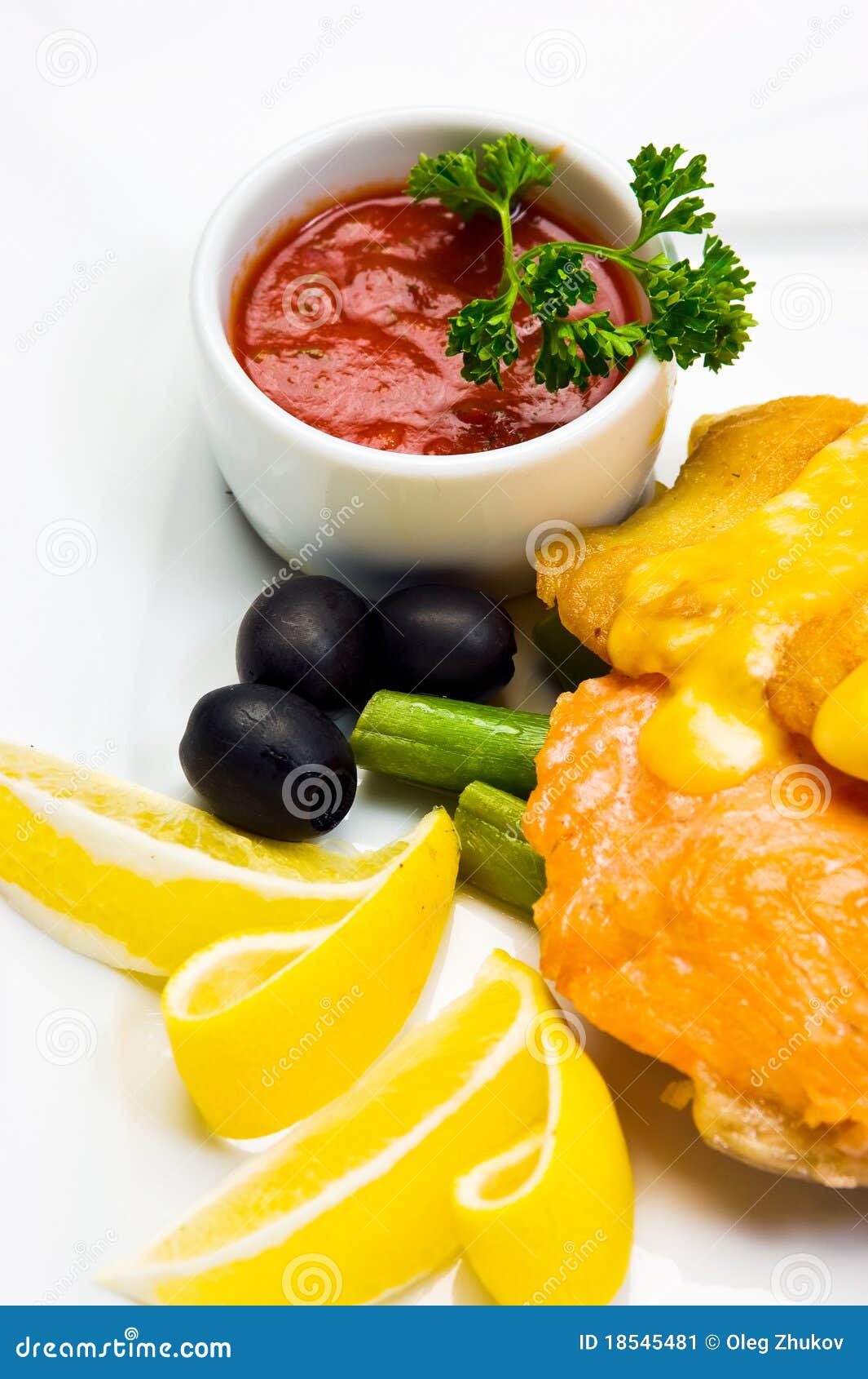 Fish with mayonnaise stock image. Image of food, herbs - 18545481