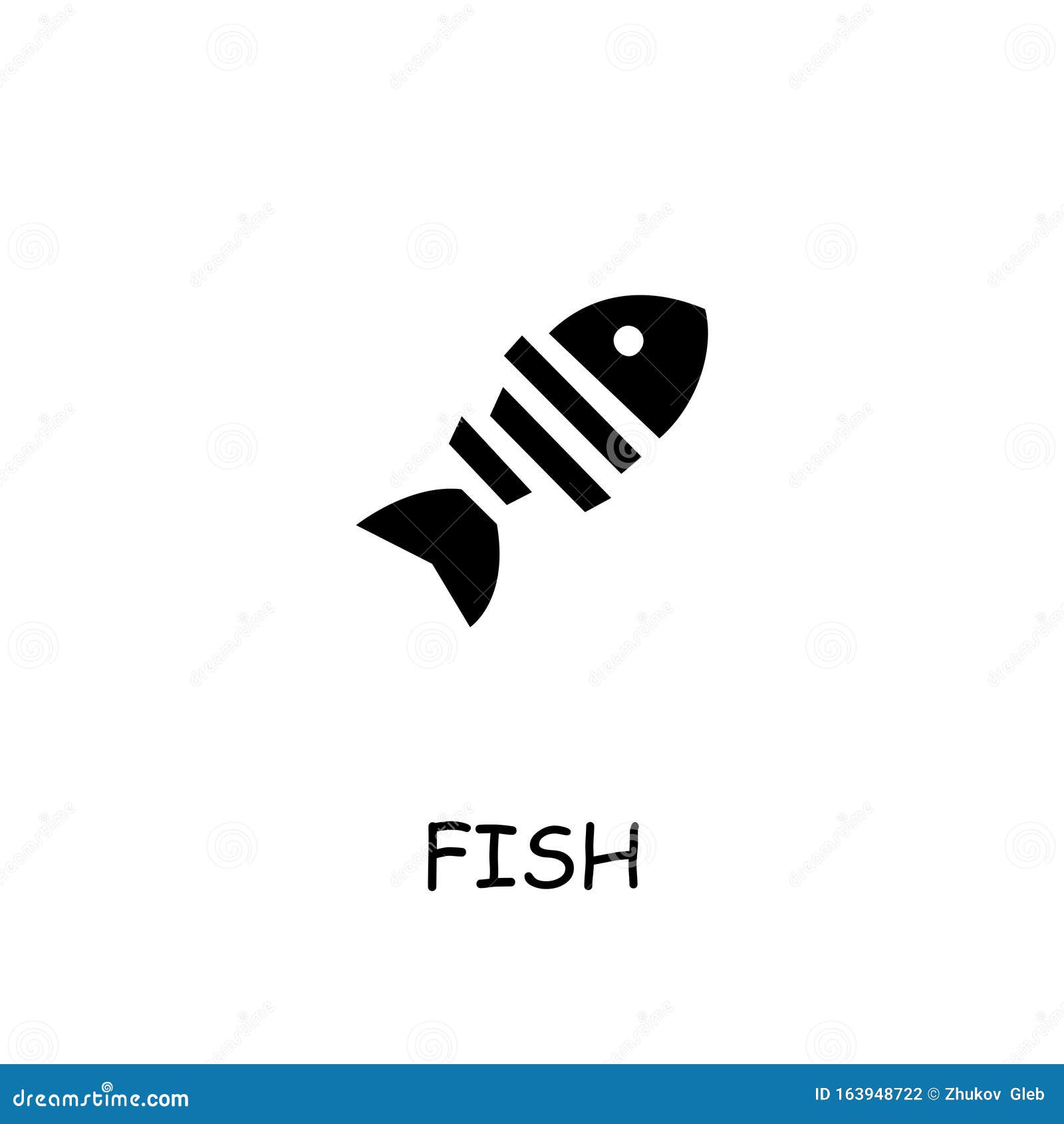 Fish Meat flat icon stock illustration. Illustration of market - 163948722